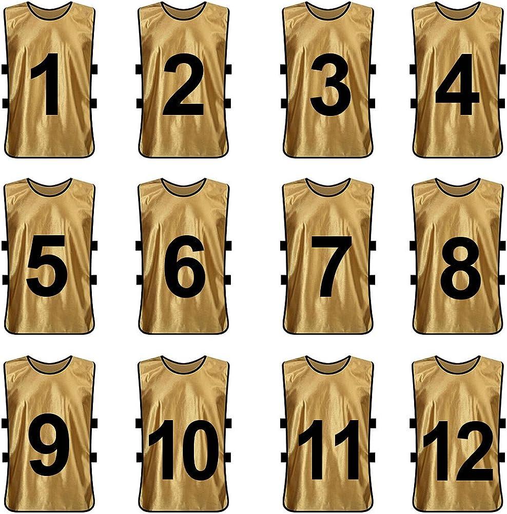 TOPTIE Numbered Training Vests Set (#13-24) - Pack of 12 Soccer Pinnies ...