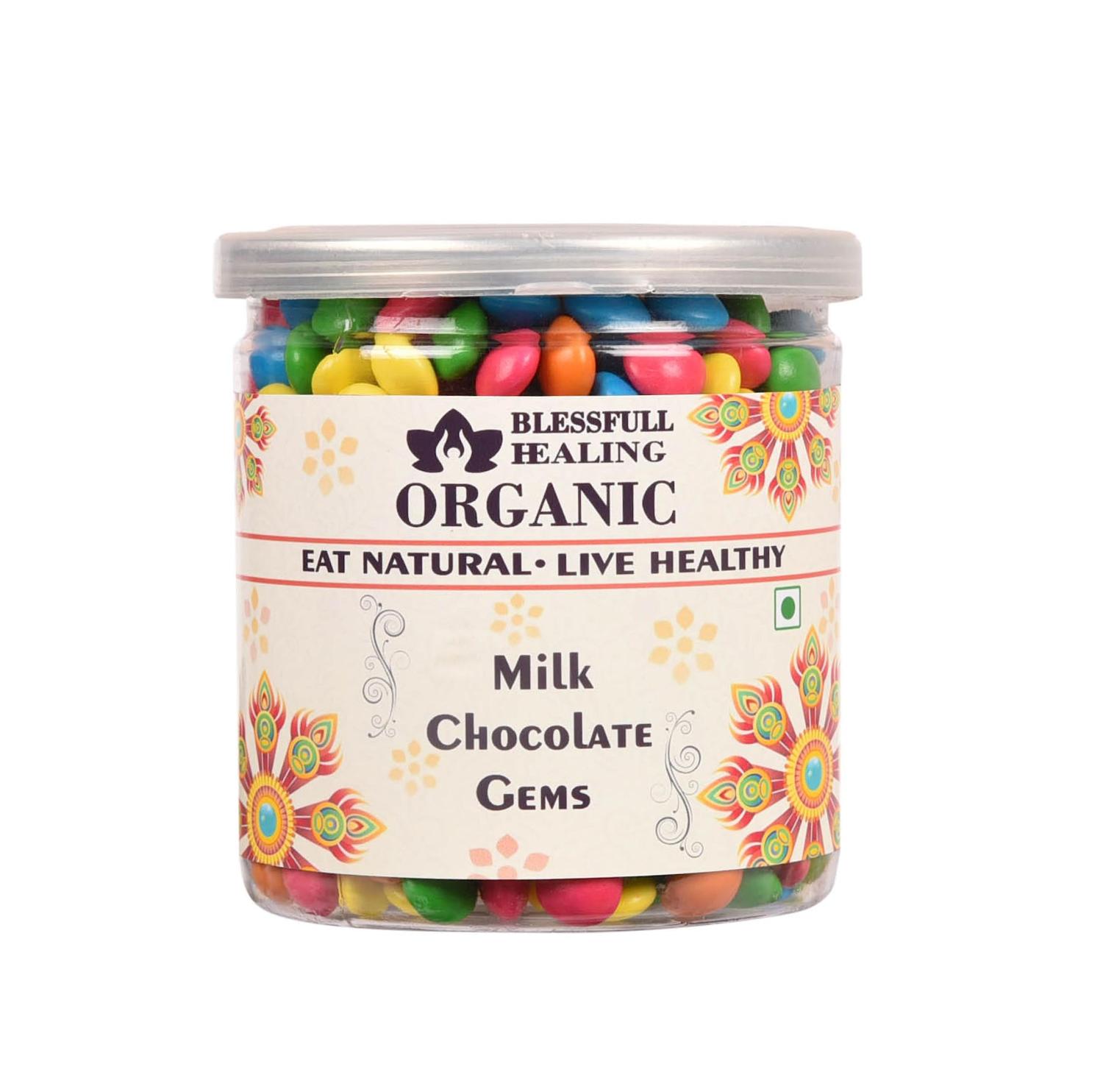 Blessfull Healing Organic Milk Chocolate Gems 400 Gram Airtight ...