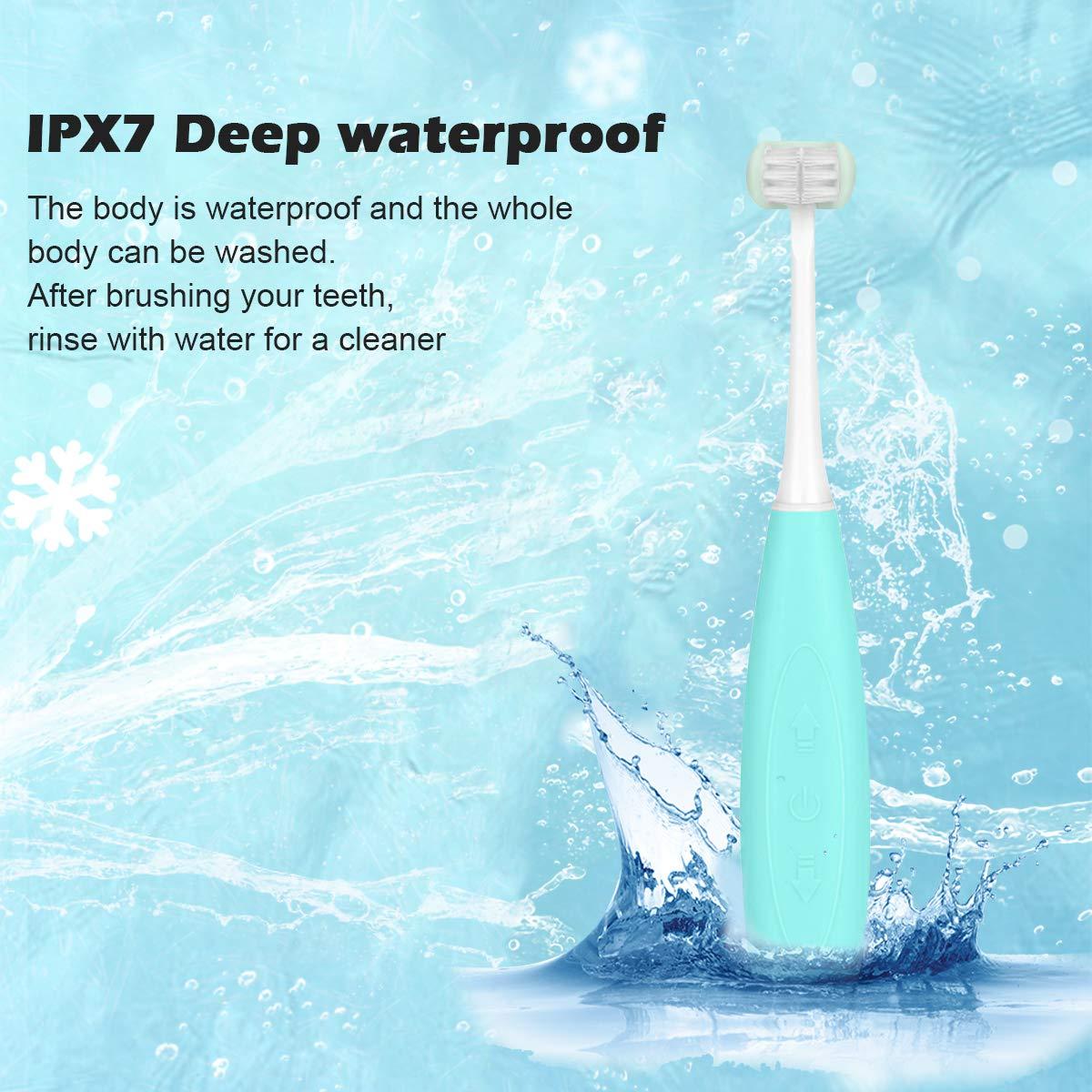 Kids Sonic Toothbrush | Rechargeable 32000 VPM | Patented 3 Brush Head ...