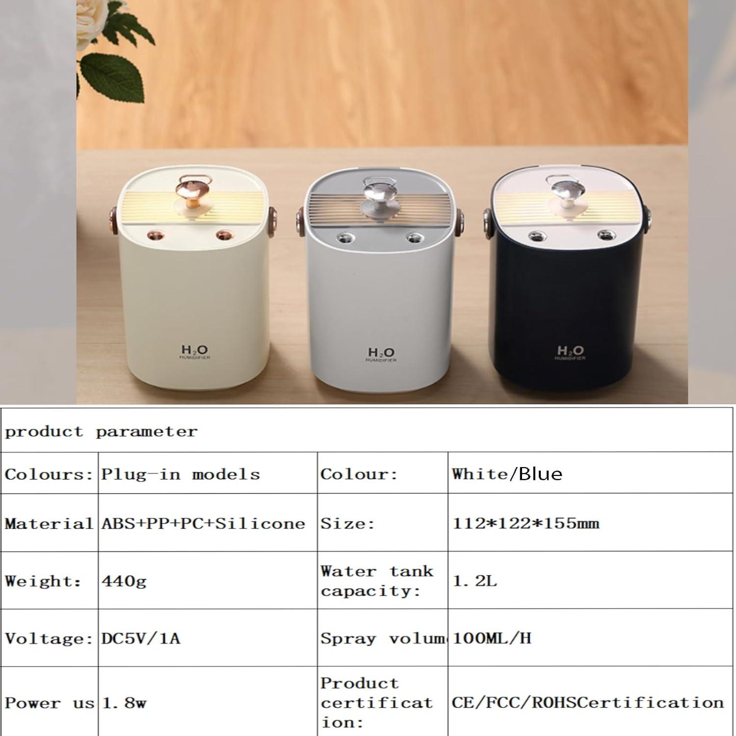 Portable Cool Mist Humidifier 1.2L - Auto Shut-Off with Warm Night ...