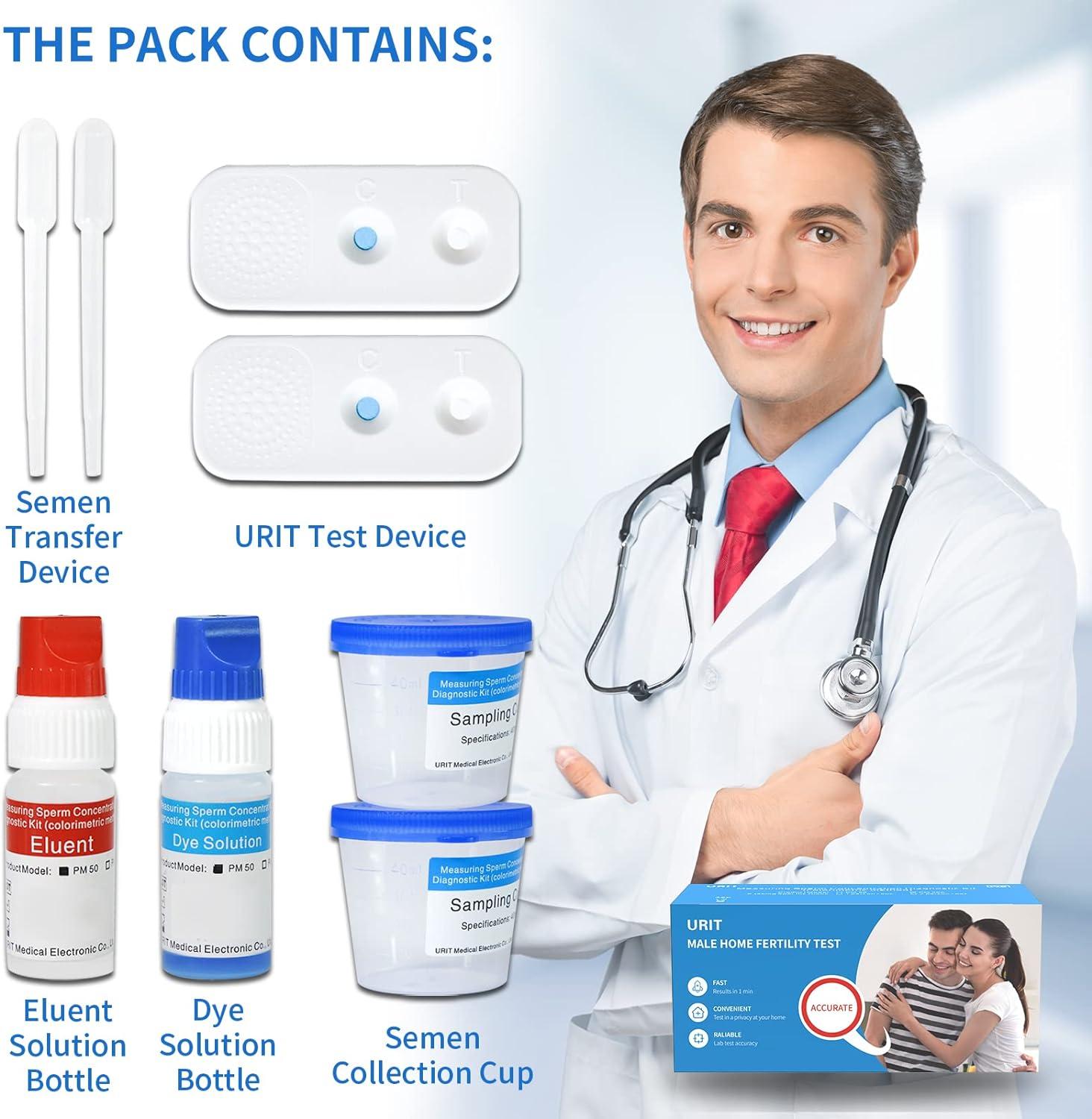 URIT Fertility Home Test Kit for Men - 2 Sets, Normal & Low Sperm ...