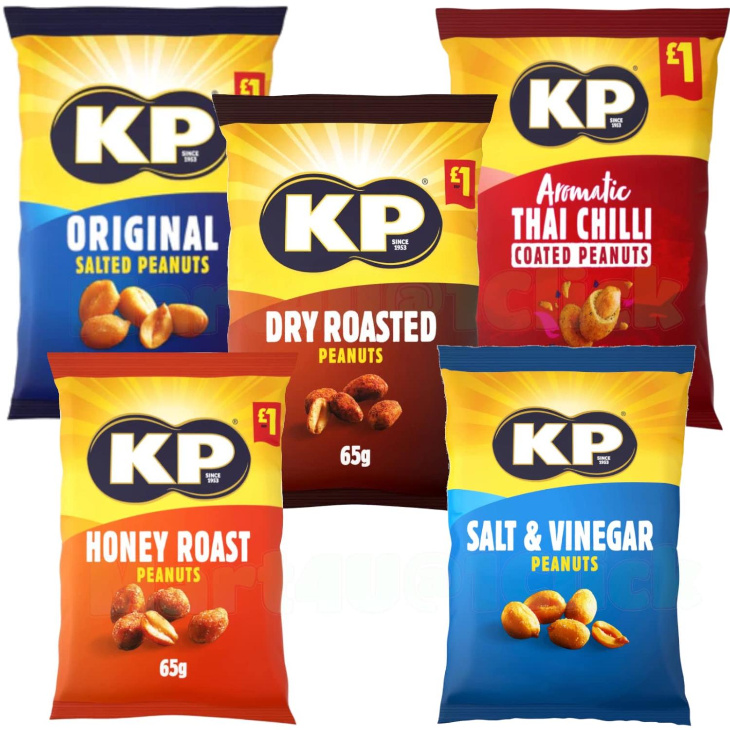 KP Peanuts - Original Salted Vinegar / Dry Roasted / Honey / Chilli Box ...