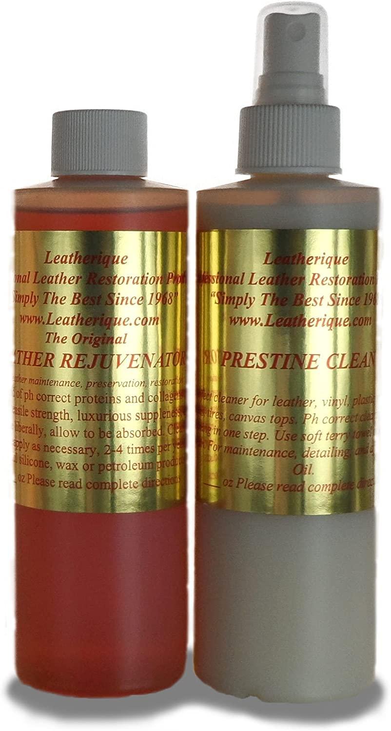 Leatherique Leather Rejuvenator & Pristine Clean Combo 8 Oz - Premium ...