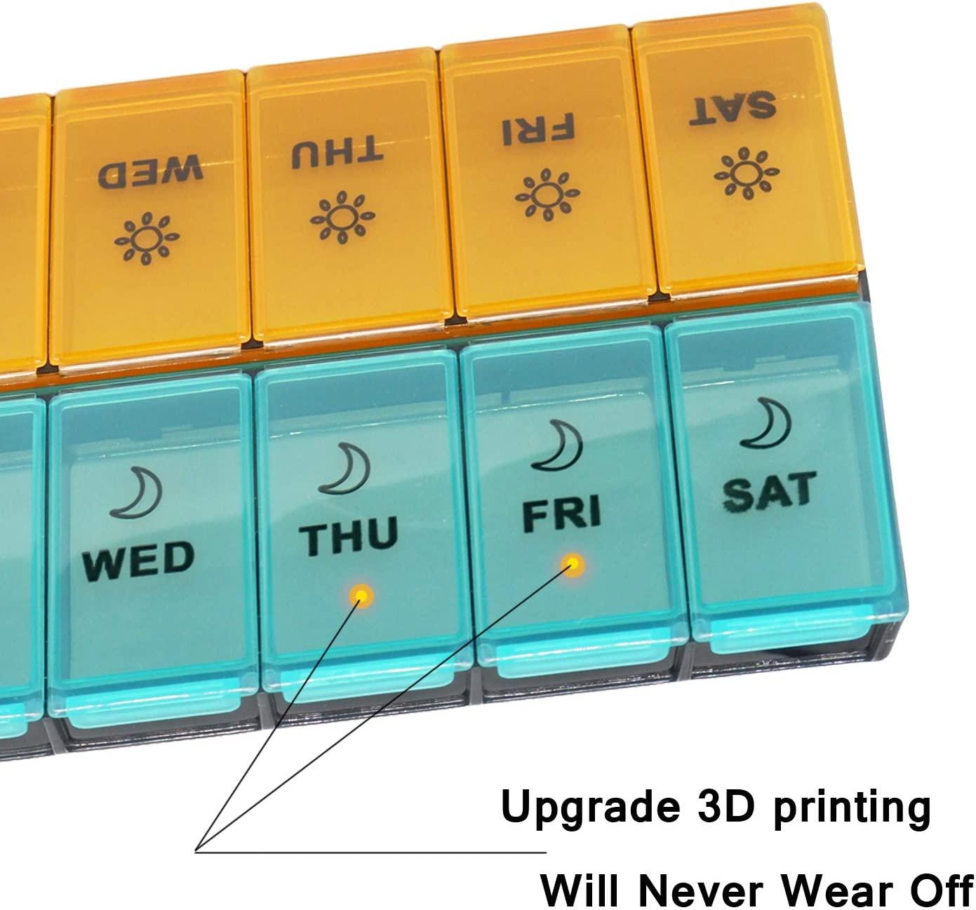 Mossime XL Daily Pill Organizer - 2 Times a Day, 7 Day AM PM Weekly ...