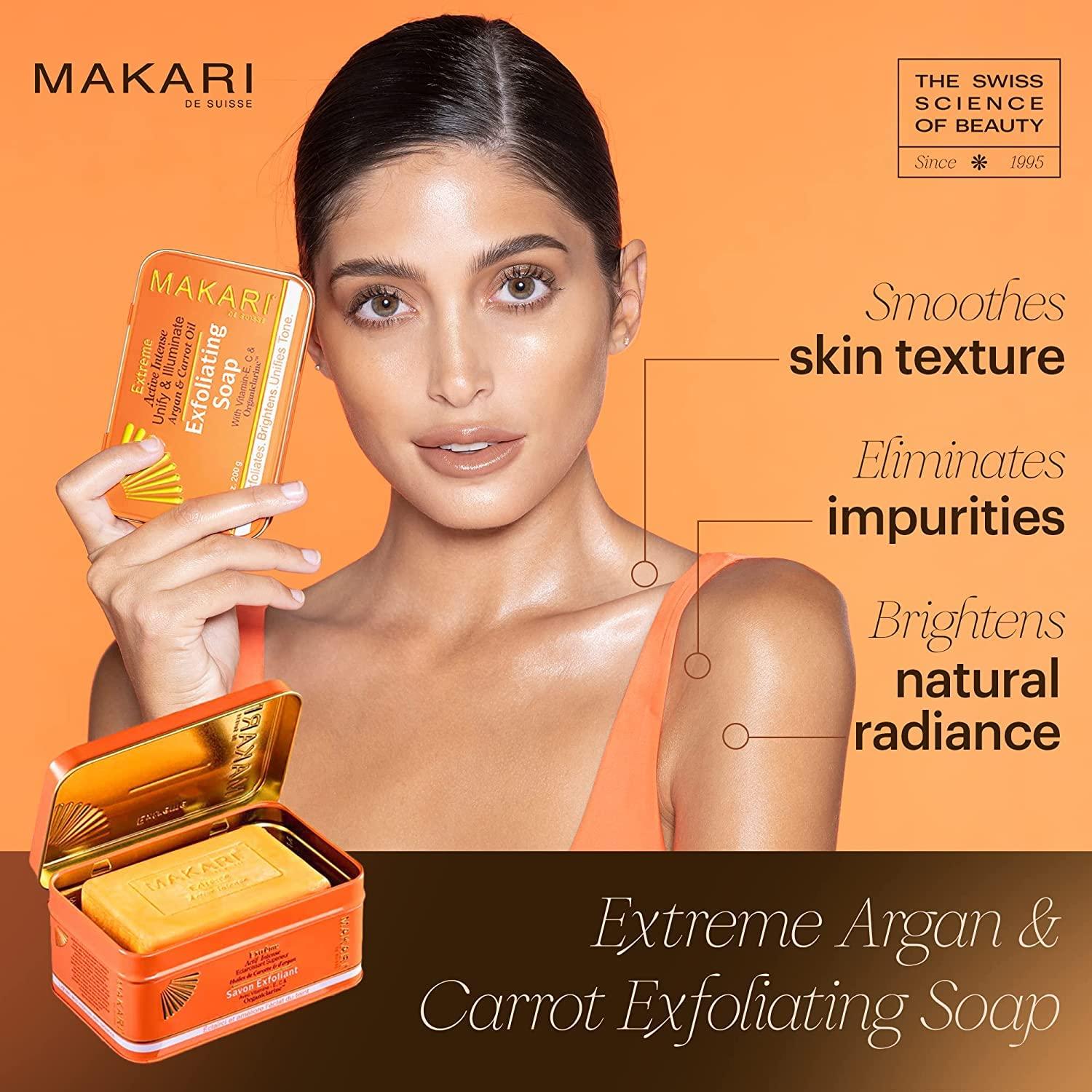 MAKARI Extreme Active Intense Argan & Carrot Oil Exfoliating Soap 7oz ...