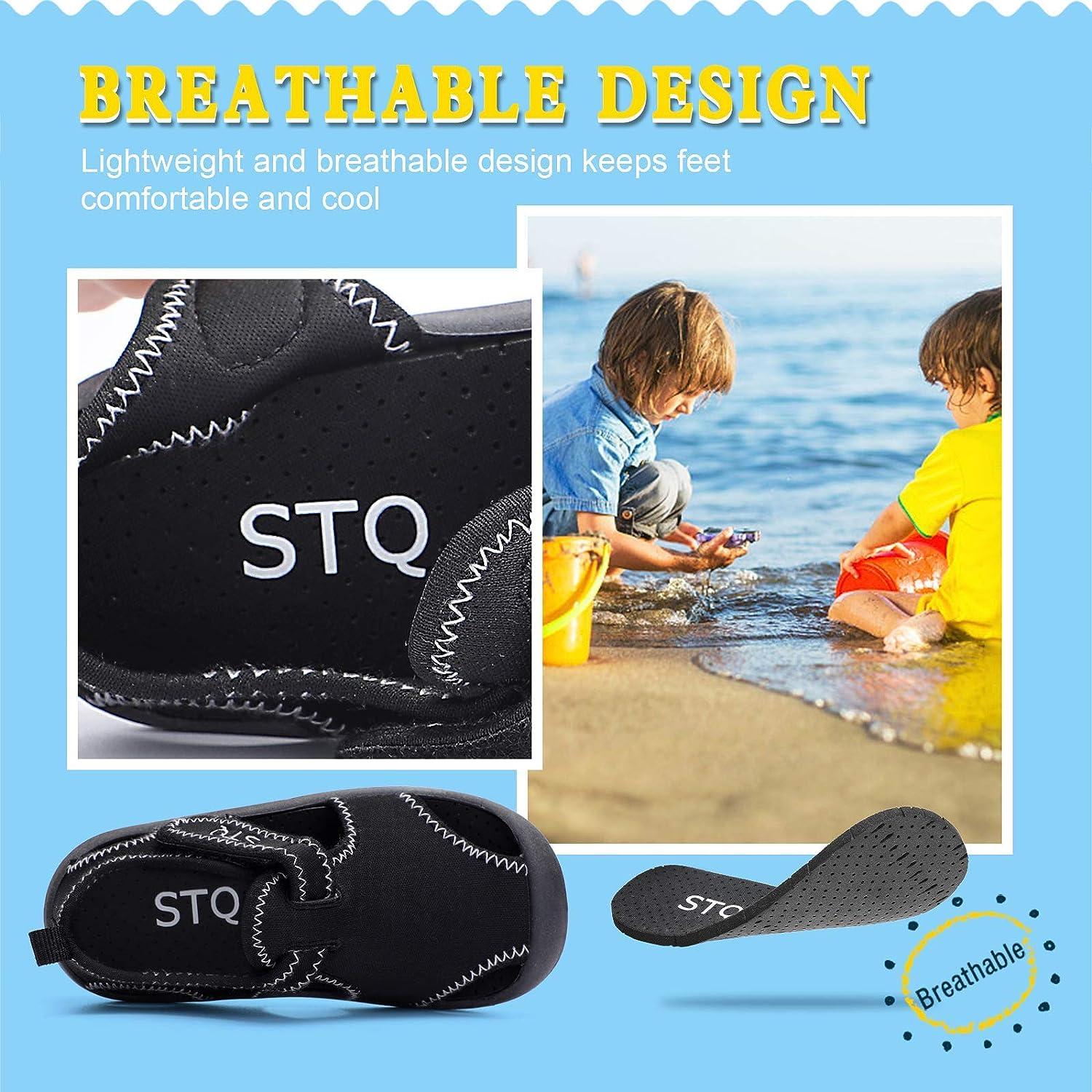 STQ Kids Water Shoes Quick-Dry Slip-On Sandals - Size 7 Toddler, All ...