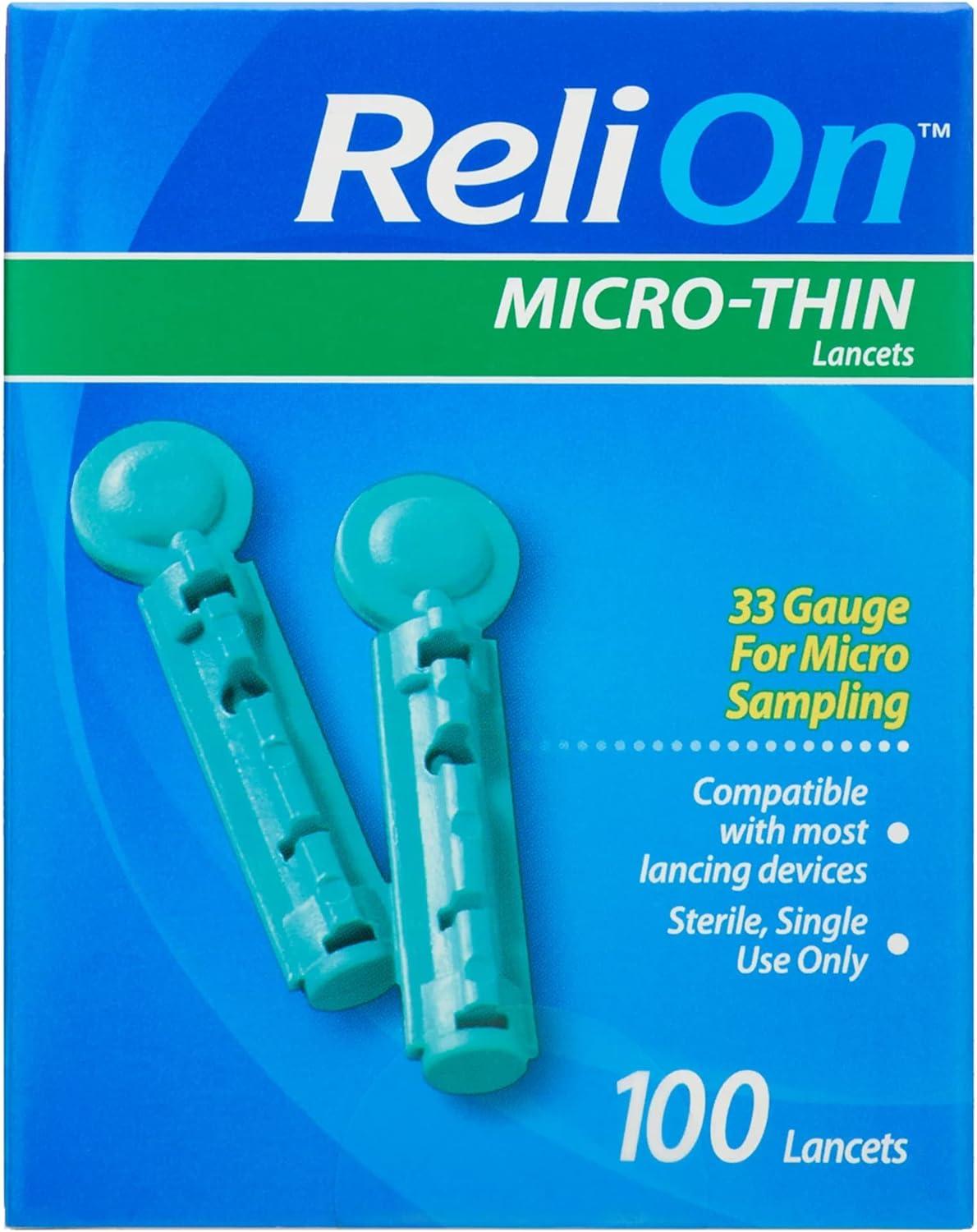 Luall Sticker + ReliOn Micro-Thin Lancets 33-Gauge 100 Count - Diabetes ...