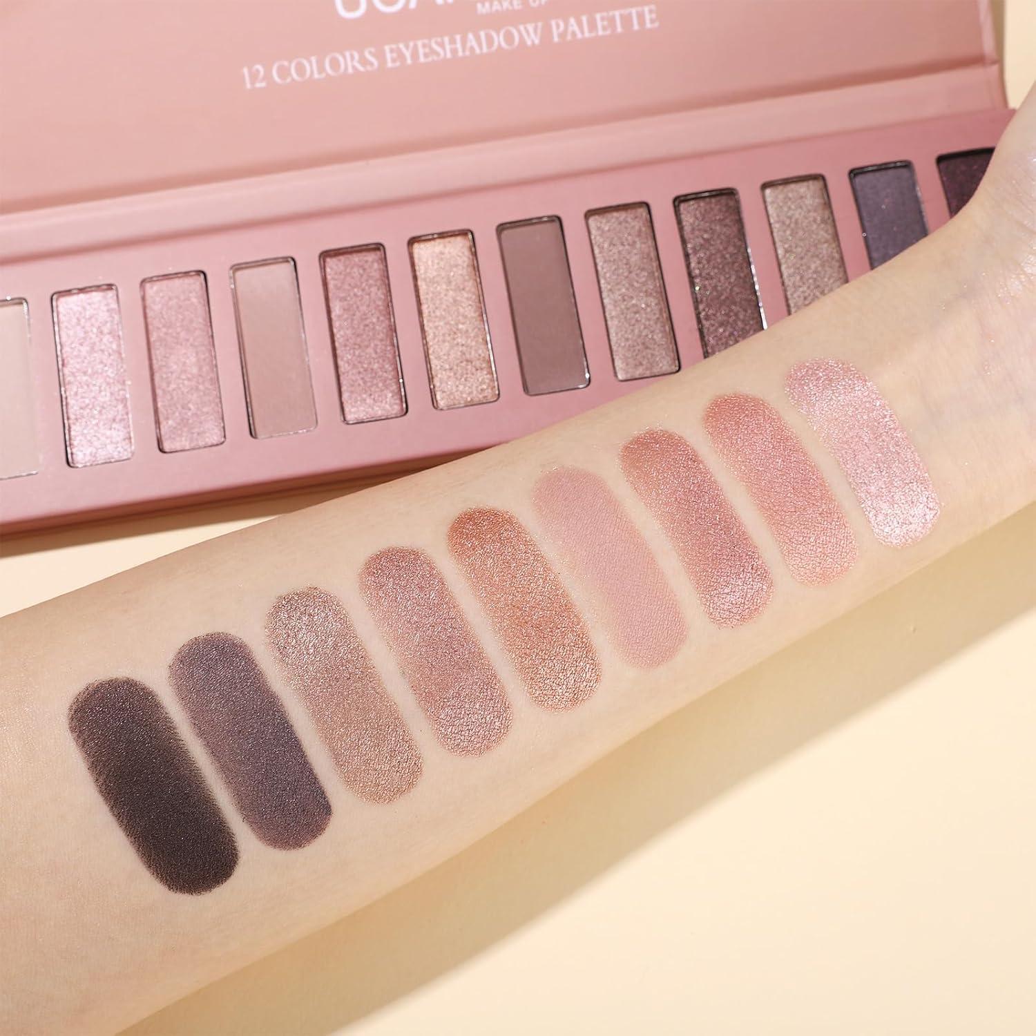 Ucanbe Eyeshadow Palette 12 Colors with Brush - Waterproof & Long ...