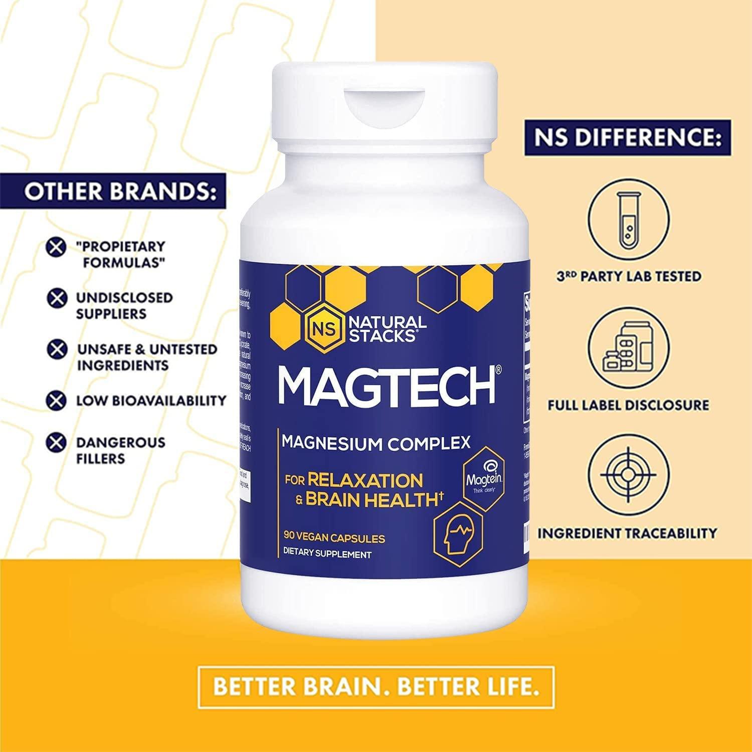 Natural Stacks MagTech: Triple-Blended 100% Chelated Magnesium ...