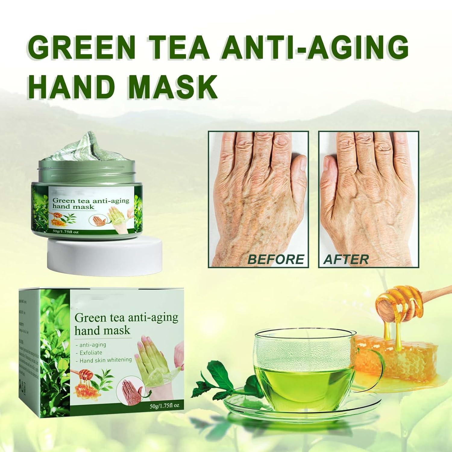 Green Tea Anti-Wrinkle Hand Mask - Hydrating Peel Off Hand Wax for All ...