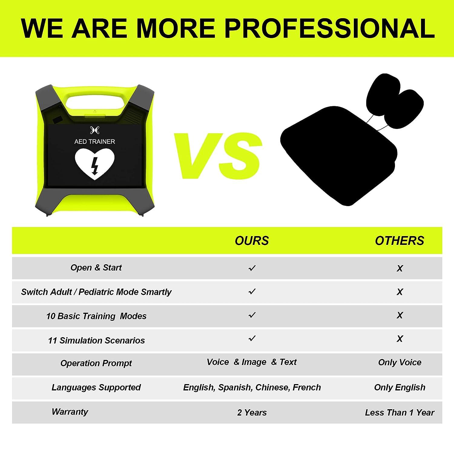XFT Professional AED Trainer Kit - CPR Training Equipment for First Aid ...