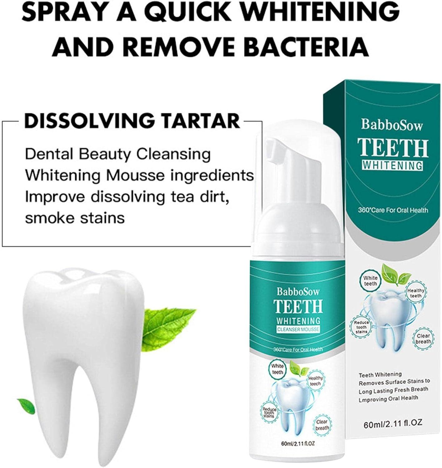 Foam Toothpaste for Adults - Intensive Stain Removal Tooth Mousse 60ml ...