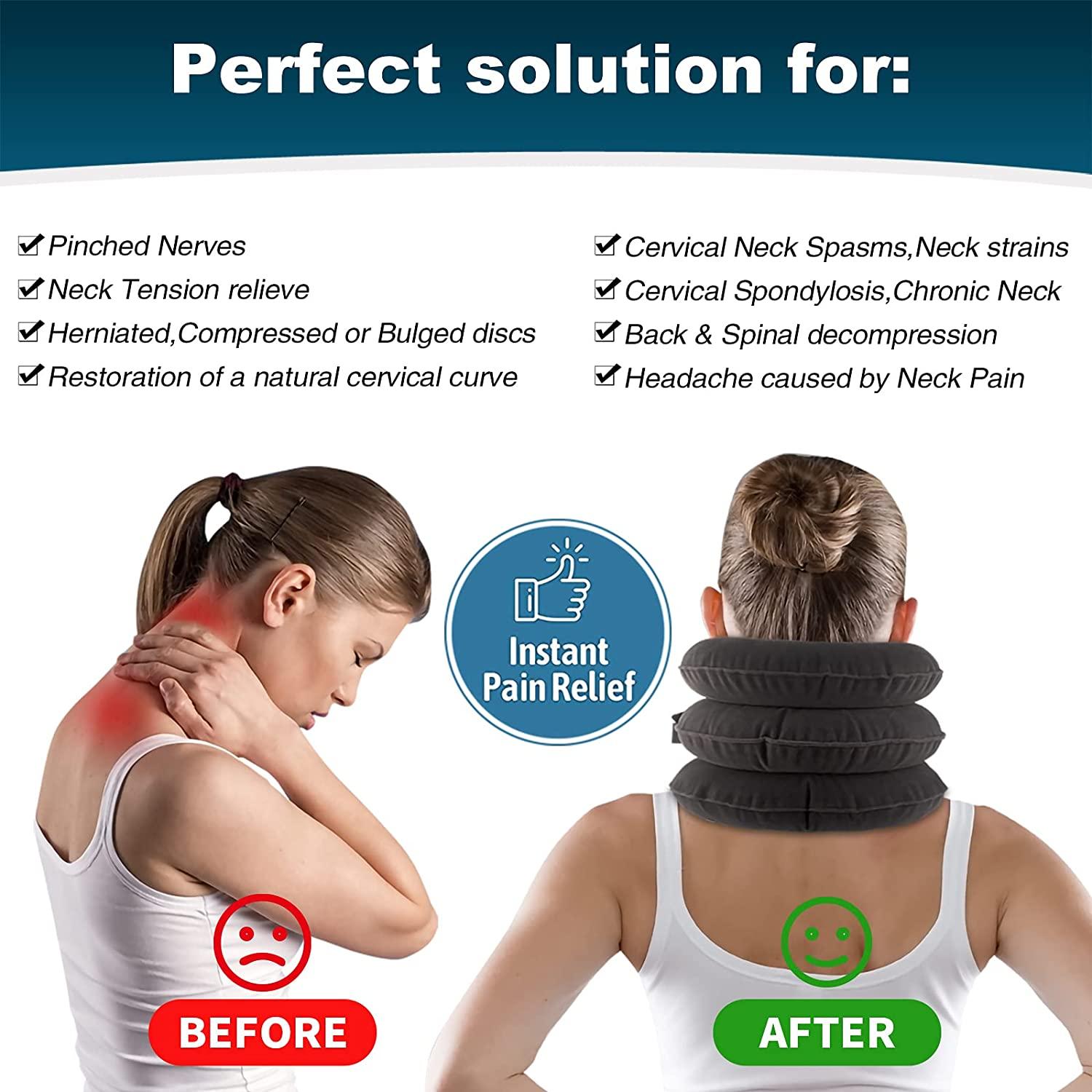 Cervical Neck Traction Device - Portable Neck Stretcher for Pain Relief ...