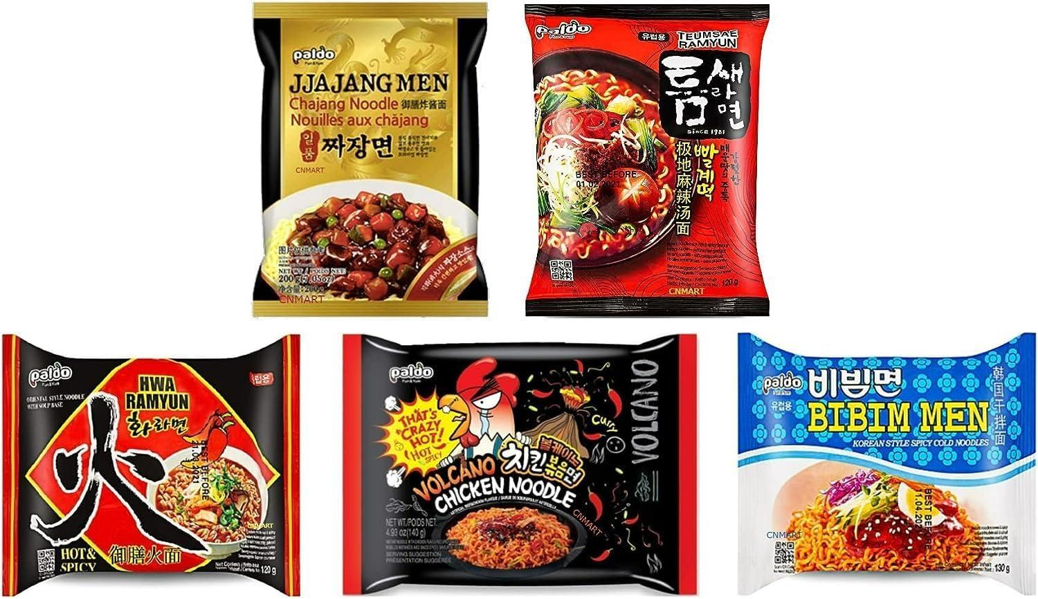 Korean Instant Noodles Ramen Variety Bundle & Chopsticks - Samyang ...