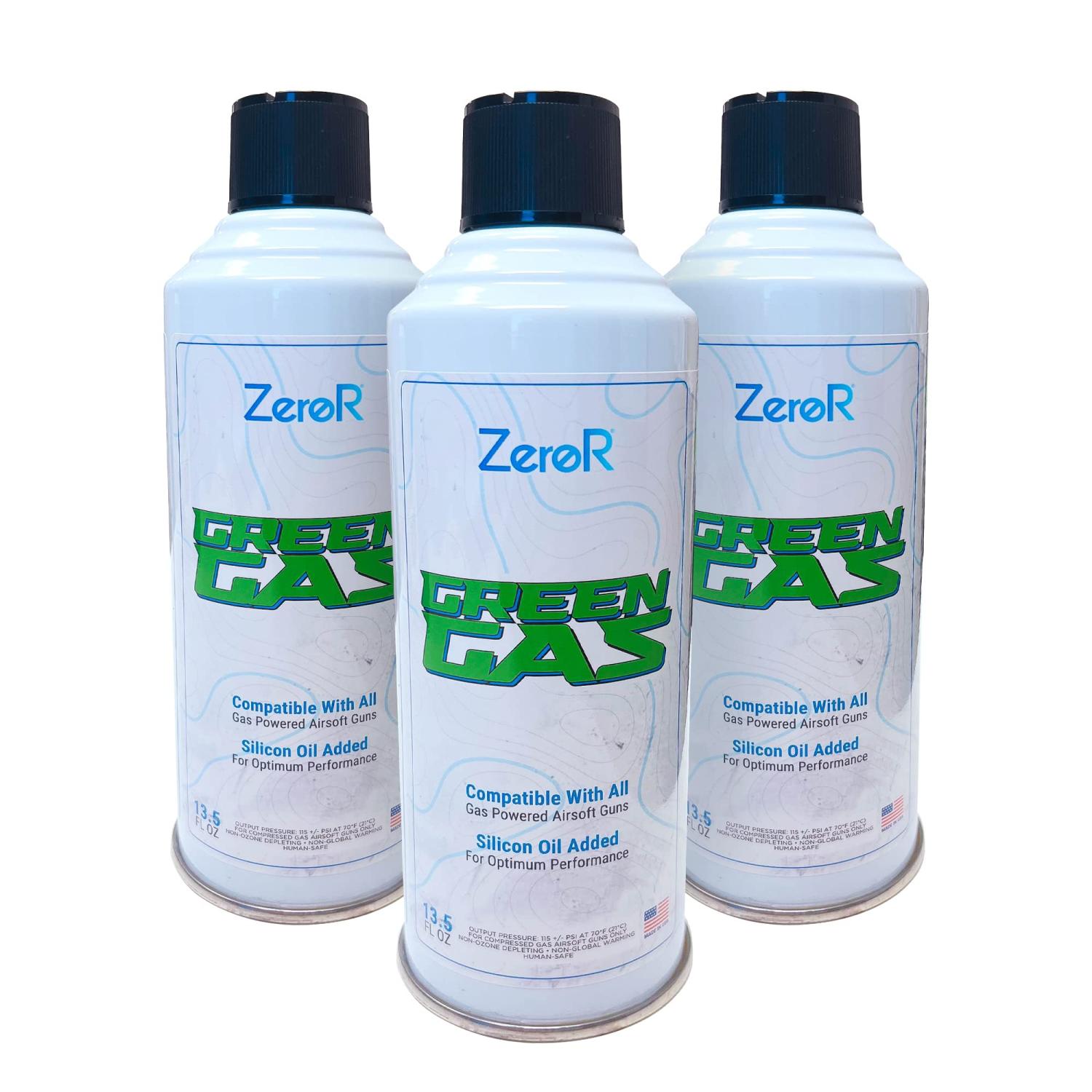 ZeroR Green Gas for Airsoft Pistols | 13.5 fl oz Cans (11.8 oz Total ...