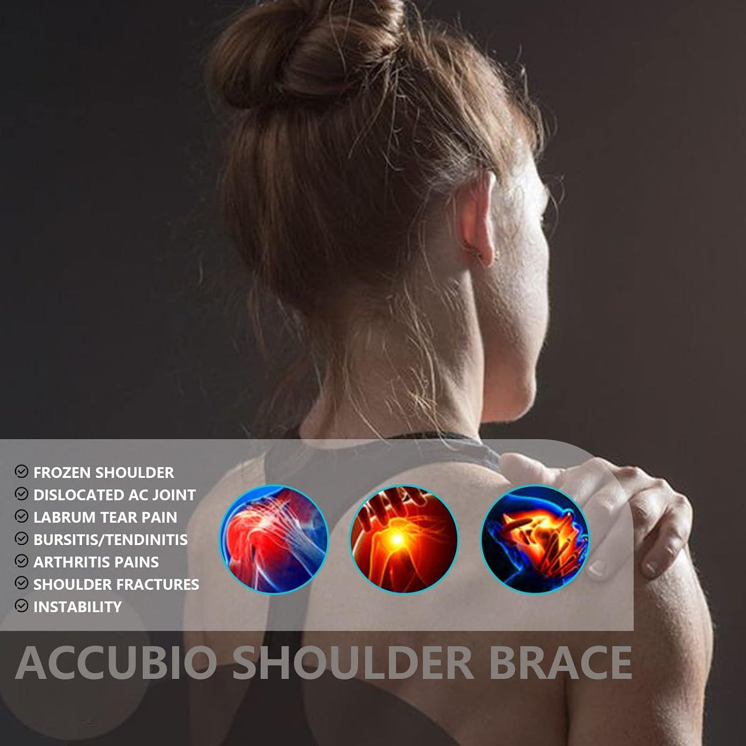 ACCUBIO Shoulder Brace Support for Men & Women - Adjustable Rotator ...