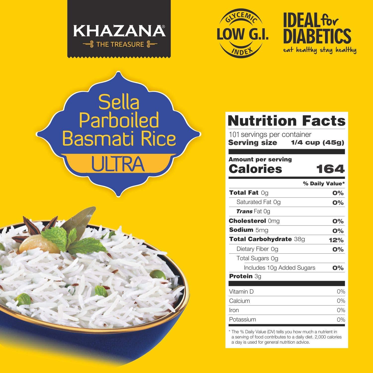 Khazana Premium Ultra Long Parboiled Basmati Rice - 10lb Ziploc Bag ...