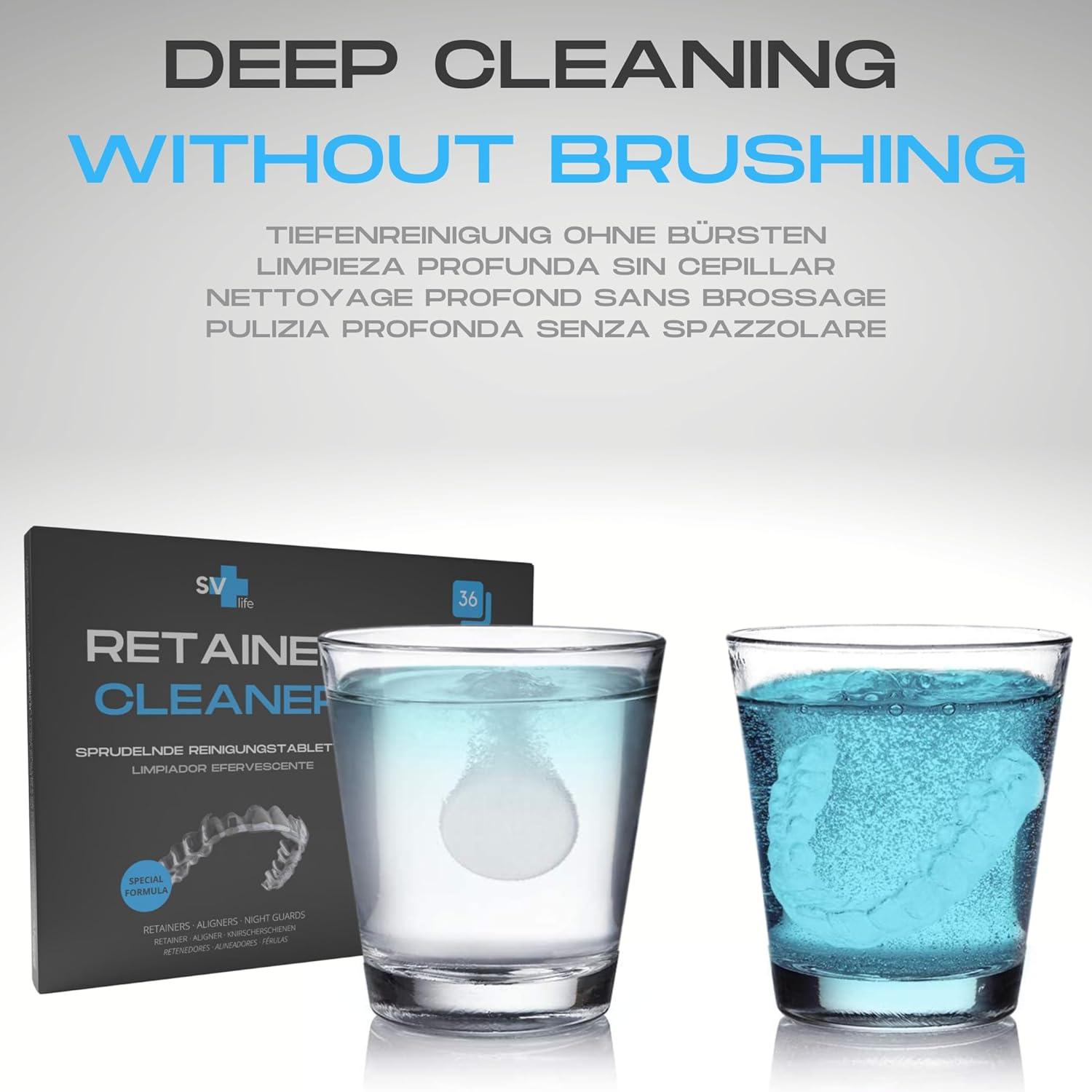 36 Antibacterial Cleaning Tablets for Retainers & Aligners | 2-in-1 ...