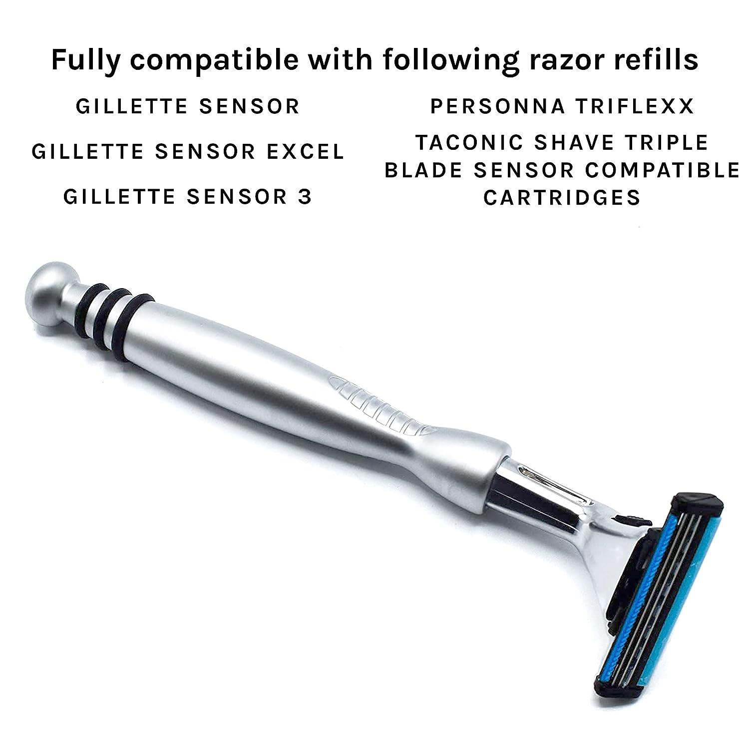 Taconic Shave Heavyweight Triple Blade Razor - Compatible with Gillette ...