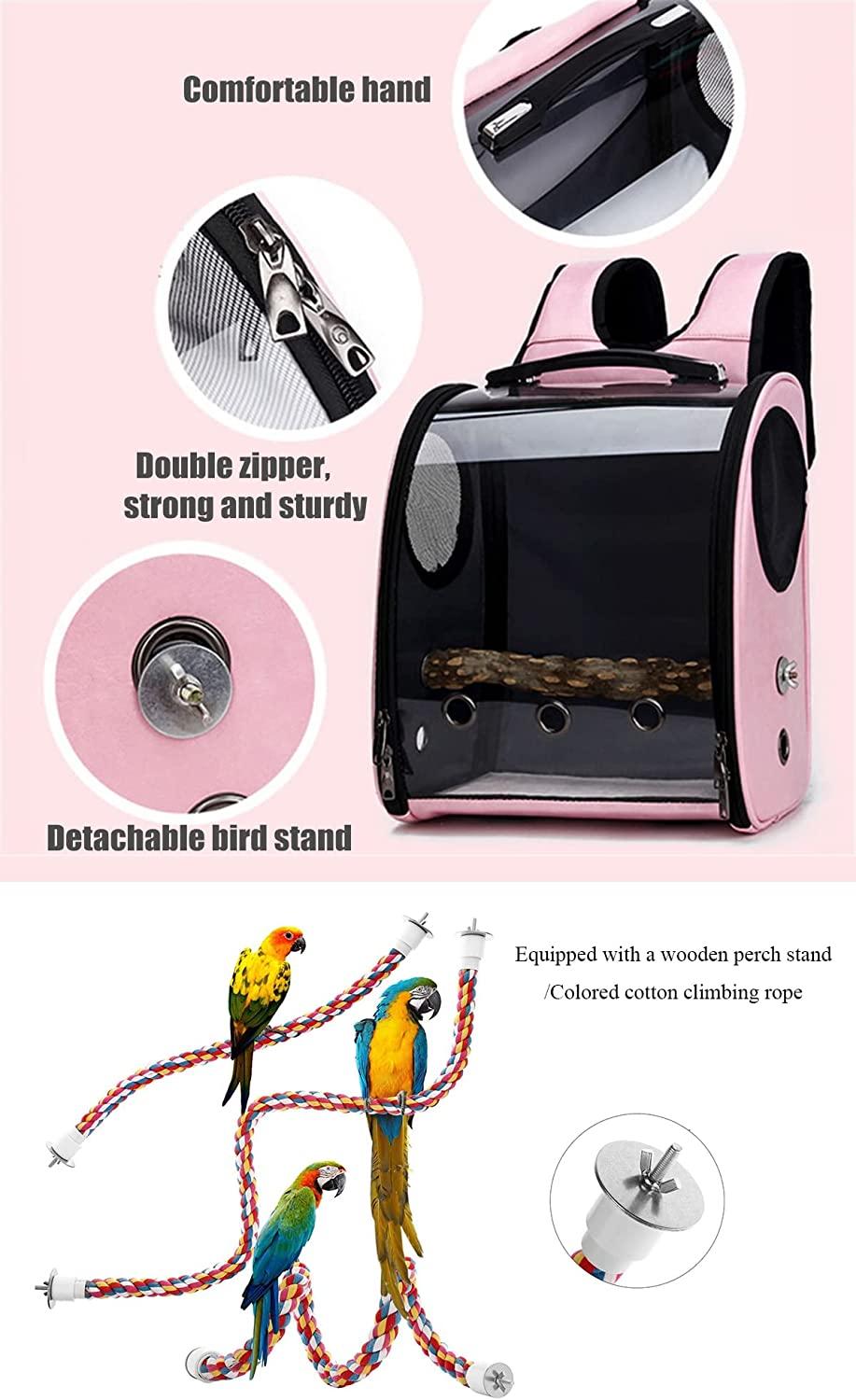 Outdoor Bird Backpack Carrier with Perch Stand | Breathable Space ...