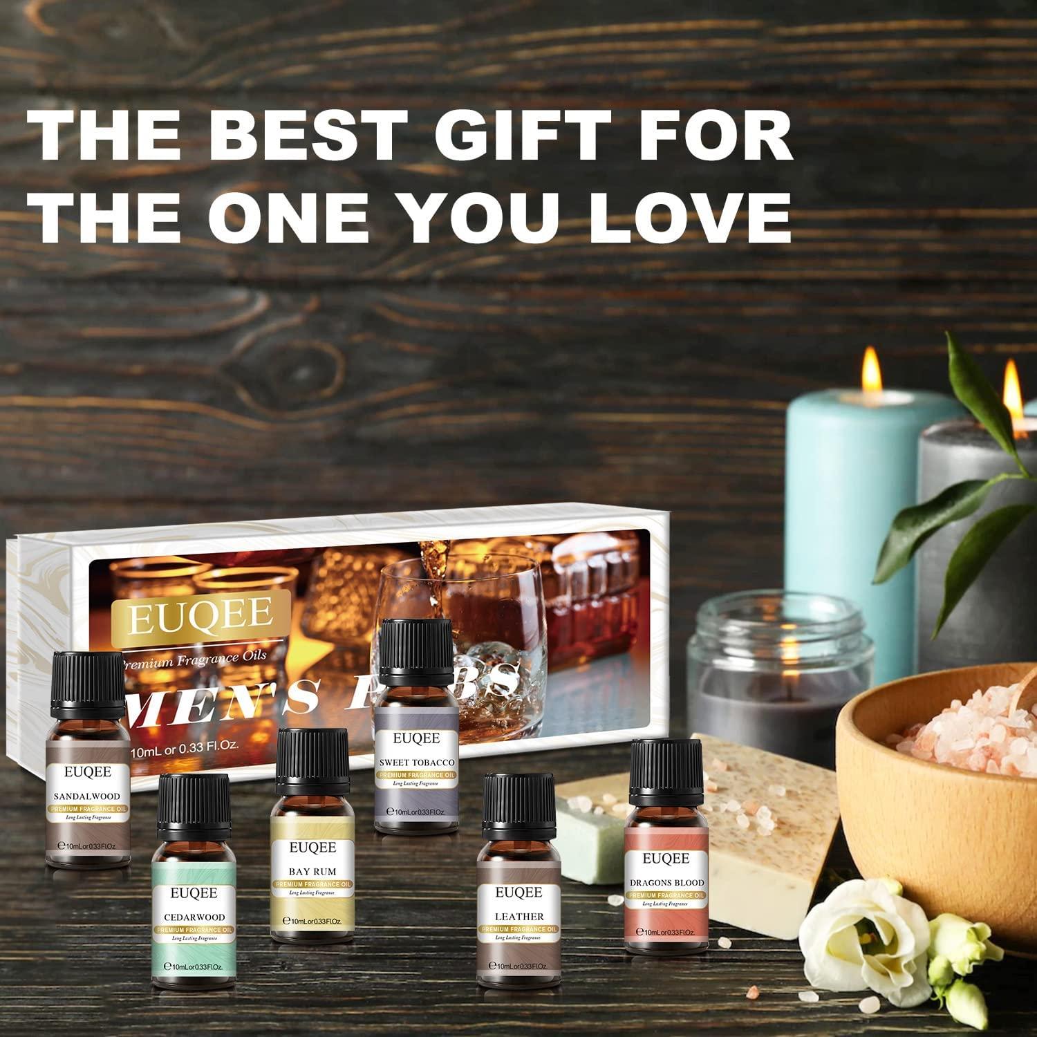 EUQEE 6PCS Fragrance Oils for Men, Men's Pubs Gift Set Premium Grade ...