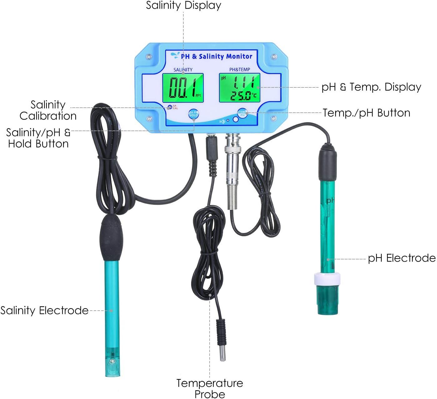 PH & EC Measuring Device - Accurate Salt Content Density and Salinity ...