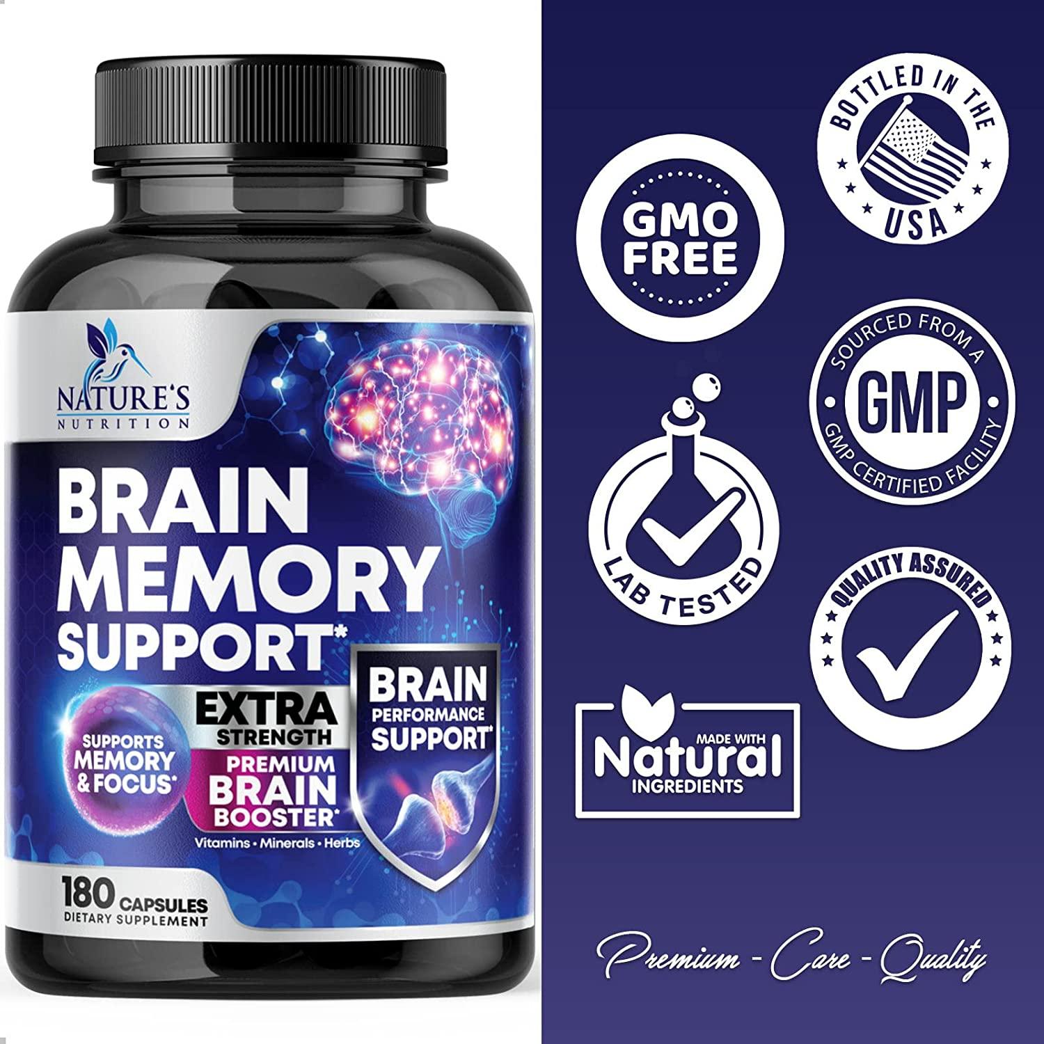 Brain Supplement for Focus, Memory and Energy Support with DMAE, Bacopa ...