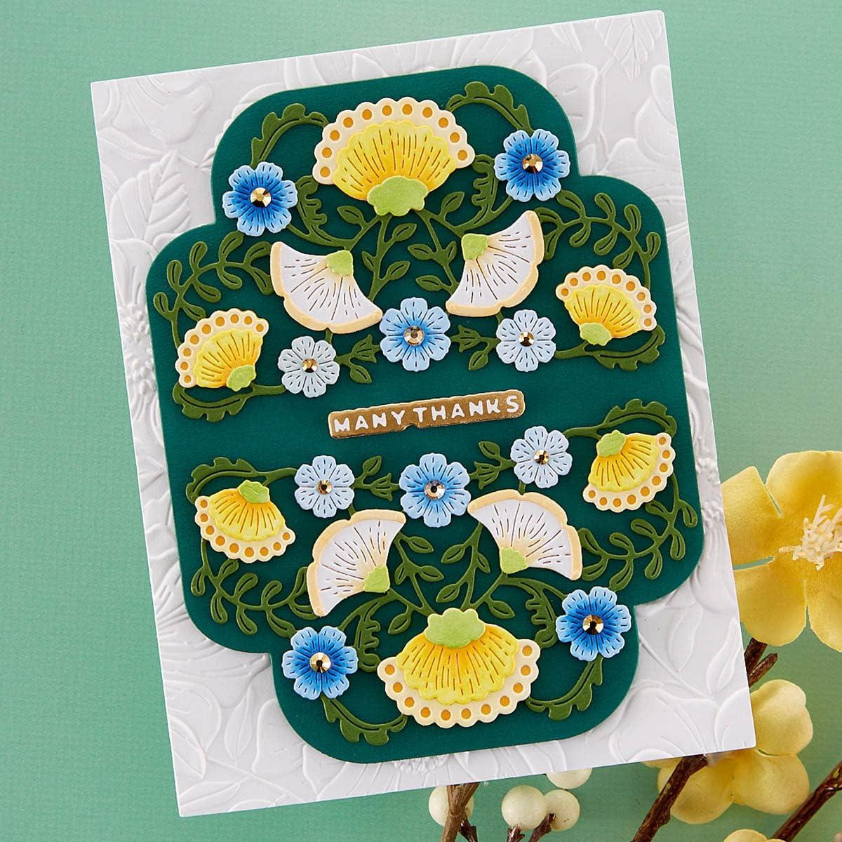 Spellbinders Four Petal Floral 3D Embossing Folder Clear