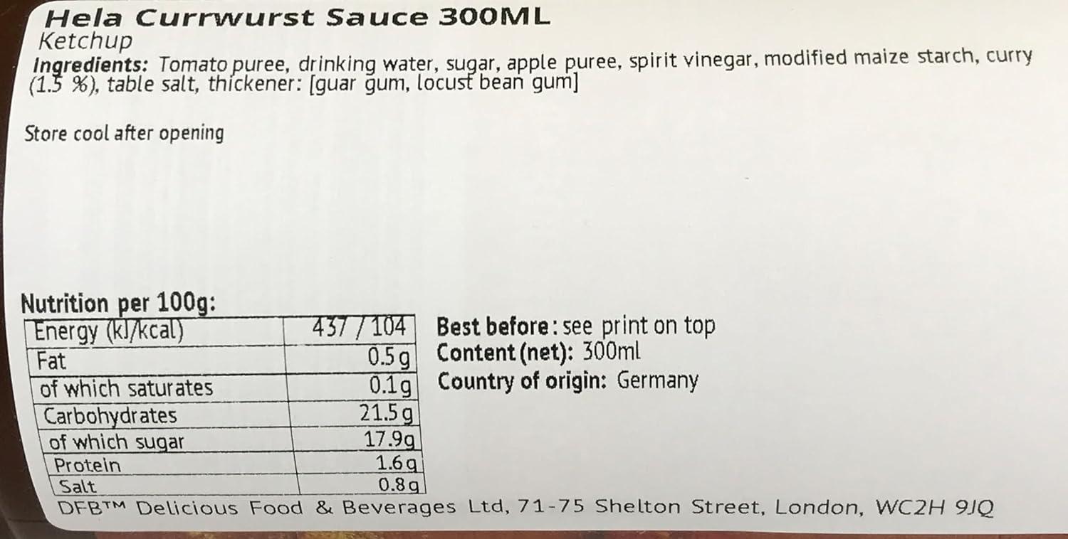 Hela Currywurst Sauce 300ML - Authentic German Currywurst Sauce | Buy ...