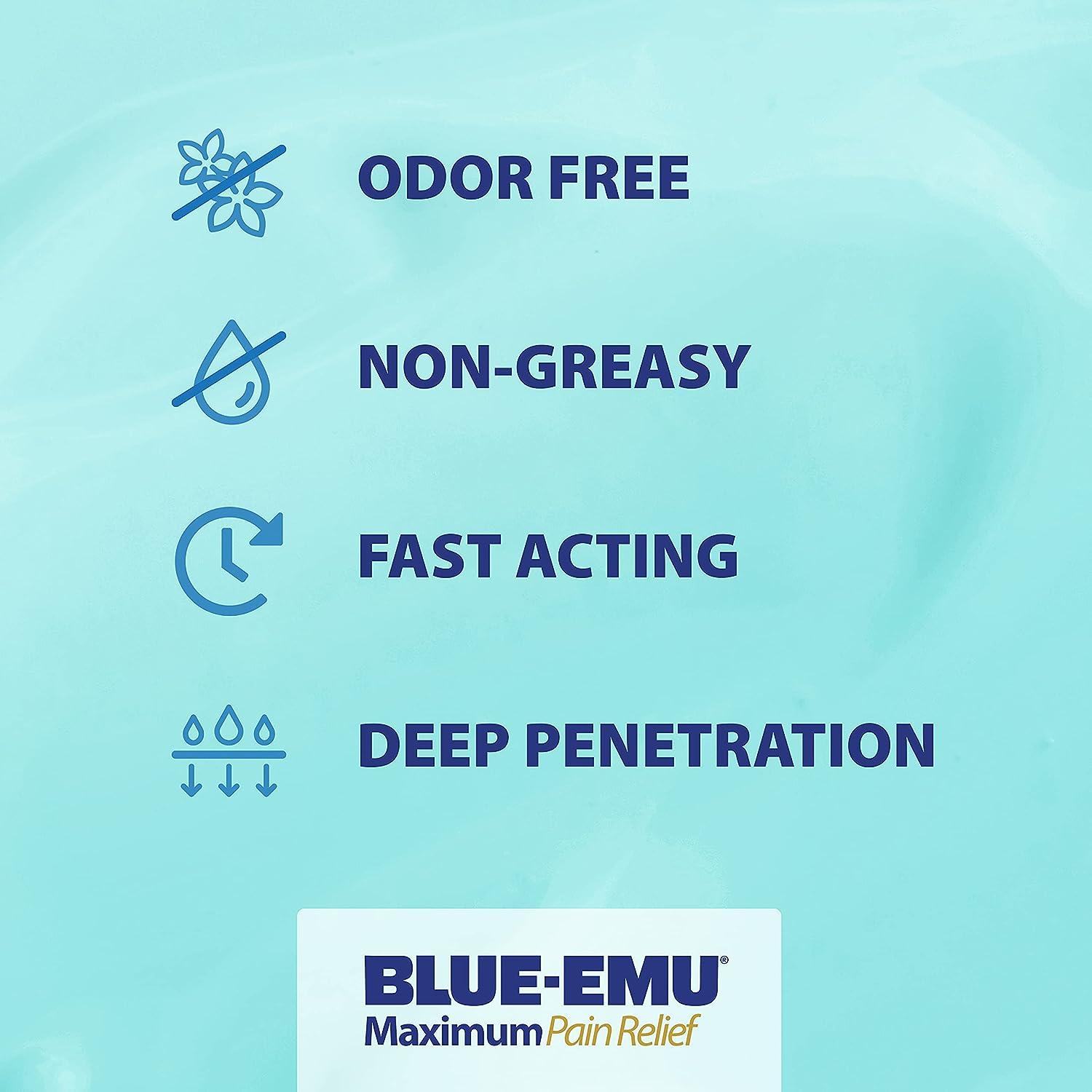 Blue Emu Arthritis Maximum Pain Relief Cream with Emu Oil 3oz - Topical ...