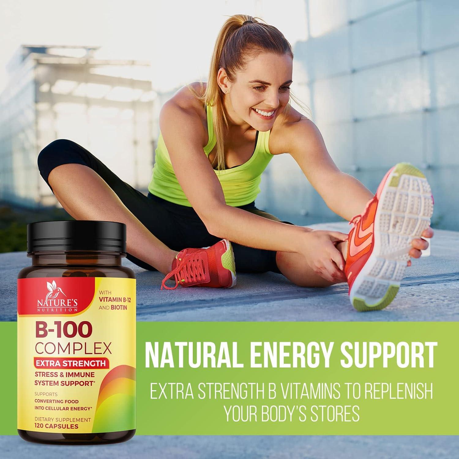 Super B Complex Plus Vitamin C - Immune & Energy Support - 120 Vegan ...