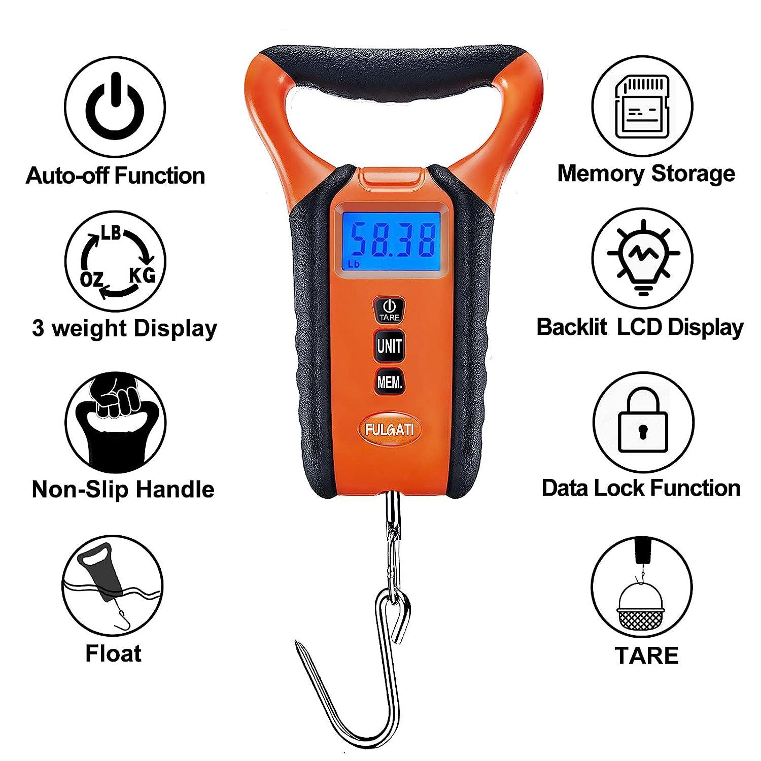 Waterproof Fish Scale Floating Fishing Scale with Lip Gripper - 110lb ...