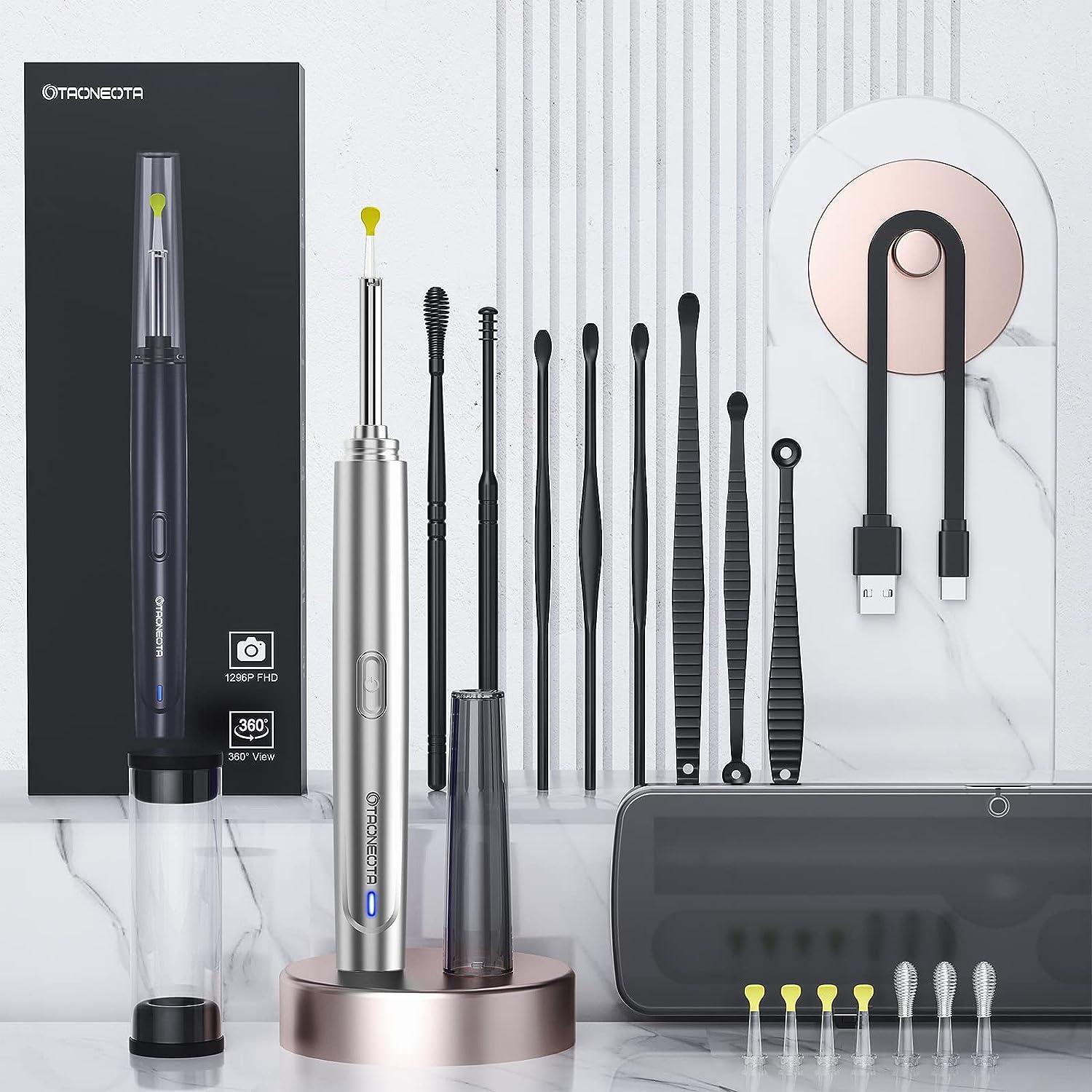 OTAONEOTA Ear Wax Removal Tool Ear Cleaner with 1296P FHD Camera Ear ...