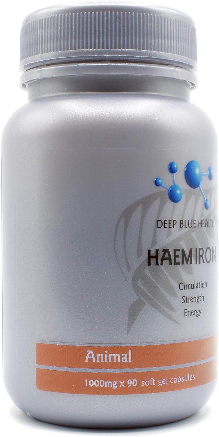 New Zealand Heme Iron Supplement - 1000mg x 90 Soft Gel Capsules - For ...