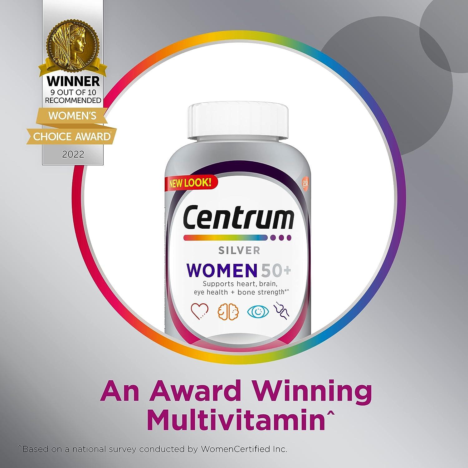 Centrum Silver Women's Multivitamin 50+ - 200 Count Pack - with Vitamin ...