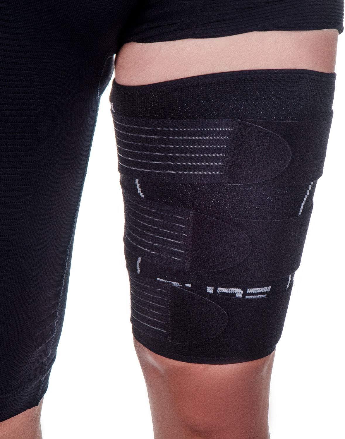 Pure Athlete Thigh Compression Sleeve with Adjustable Straps - Black X ...