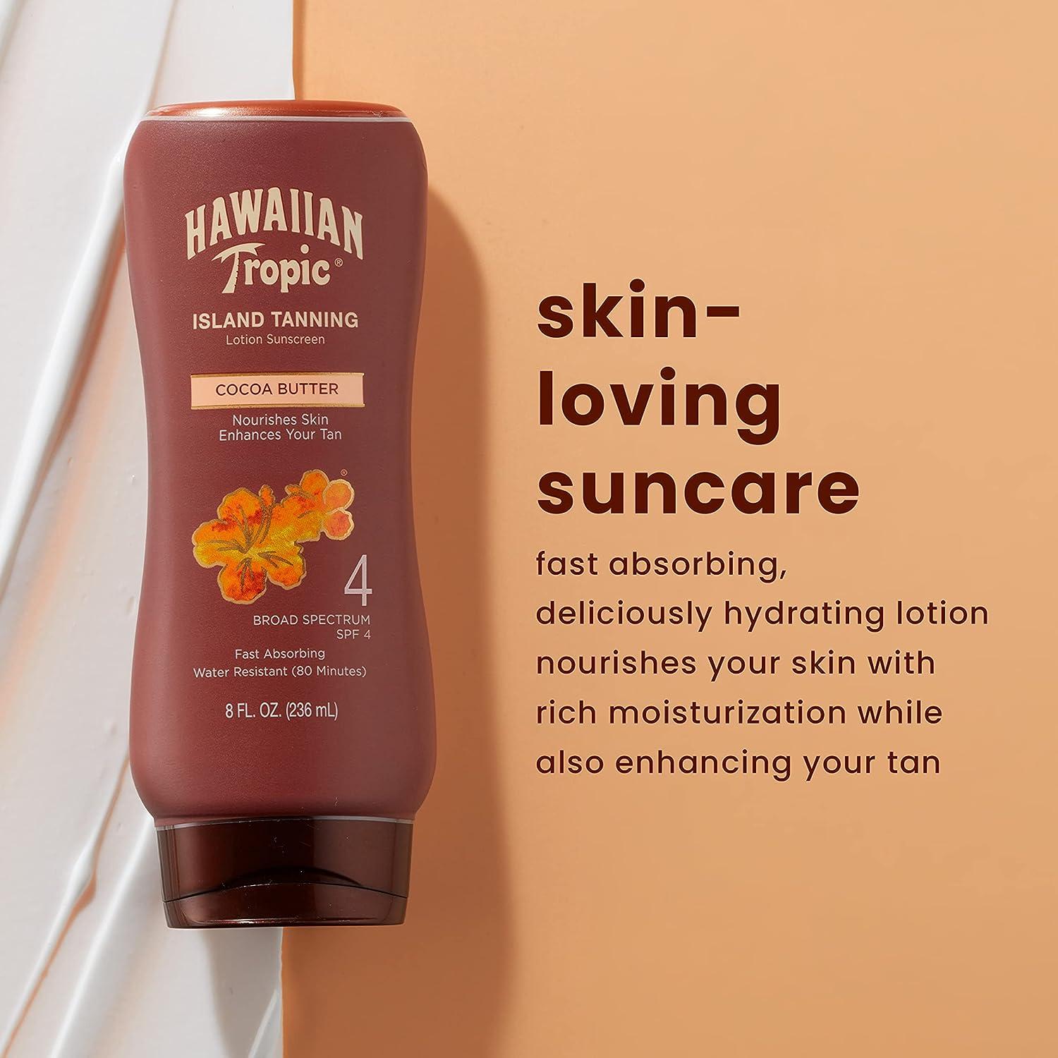 Hawaiian Tropic Dark Tanning Sunscreen Lotion Cocoa Butter SPF 4 - 8oz ...