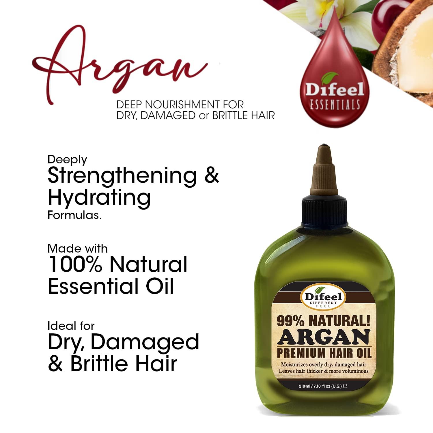 Difeel Premium Natural Argan Hair Oil - 7.1oz / 7.78 Fl Oz (Pack of 1 ...