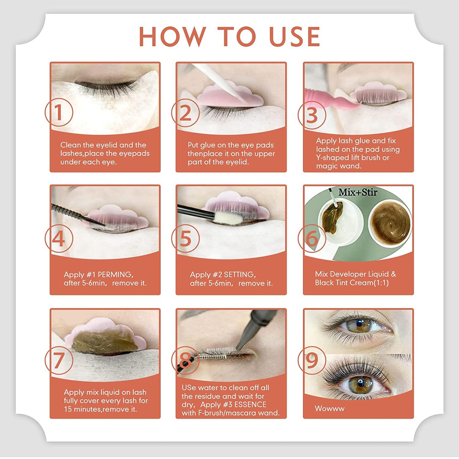 PERMANIA Lash Lift Kit - 4-in-1 Eyelash & Brow Perm in Black - Lasts 6-8 Weeks - Includes 25 ...