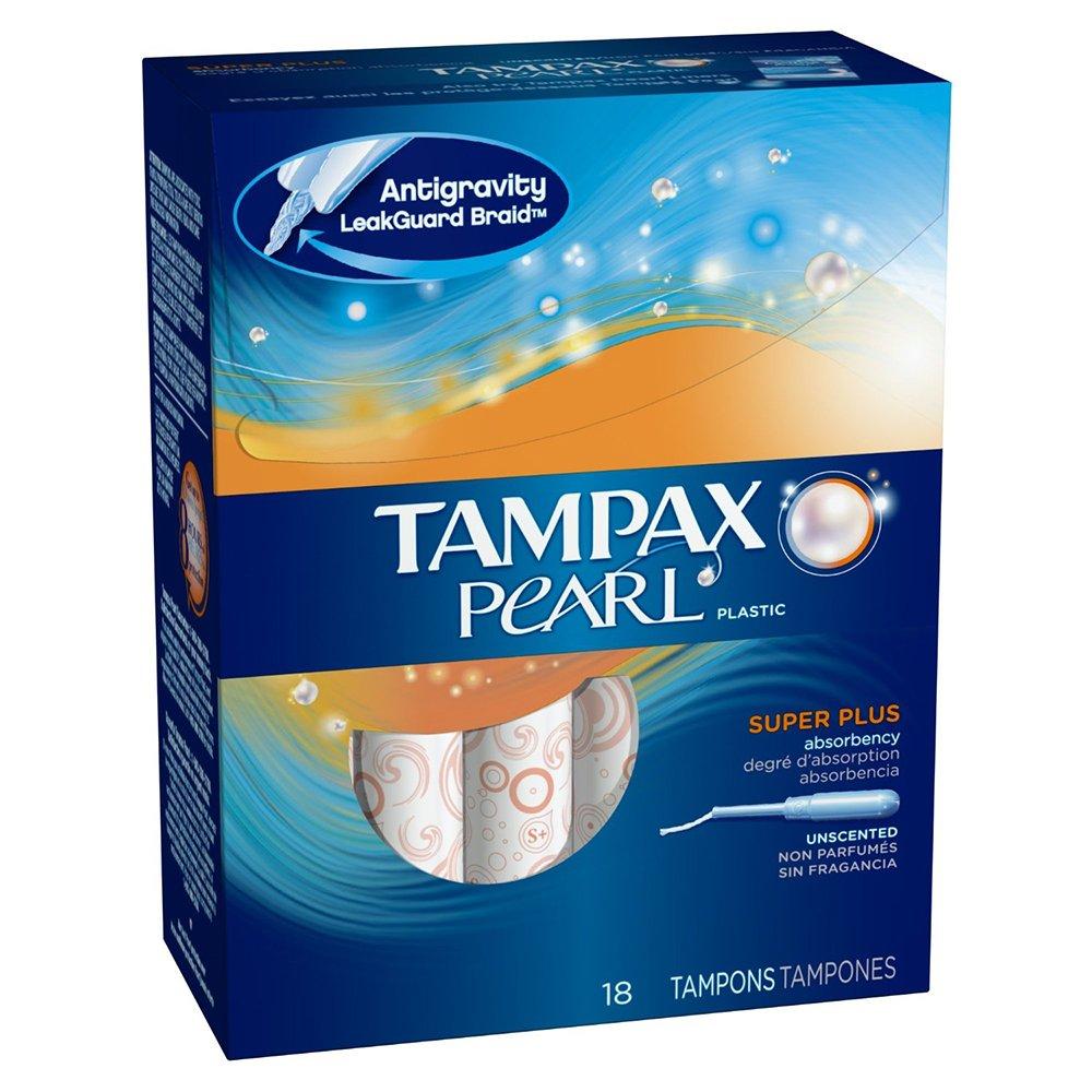 Tampax Pearl Unscented Super Plus Tampons 18ct - Absorbent and ...