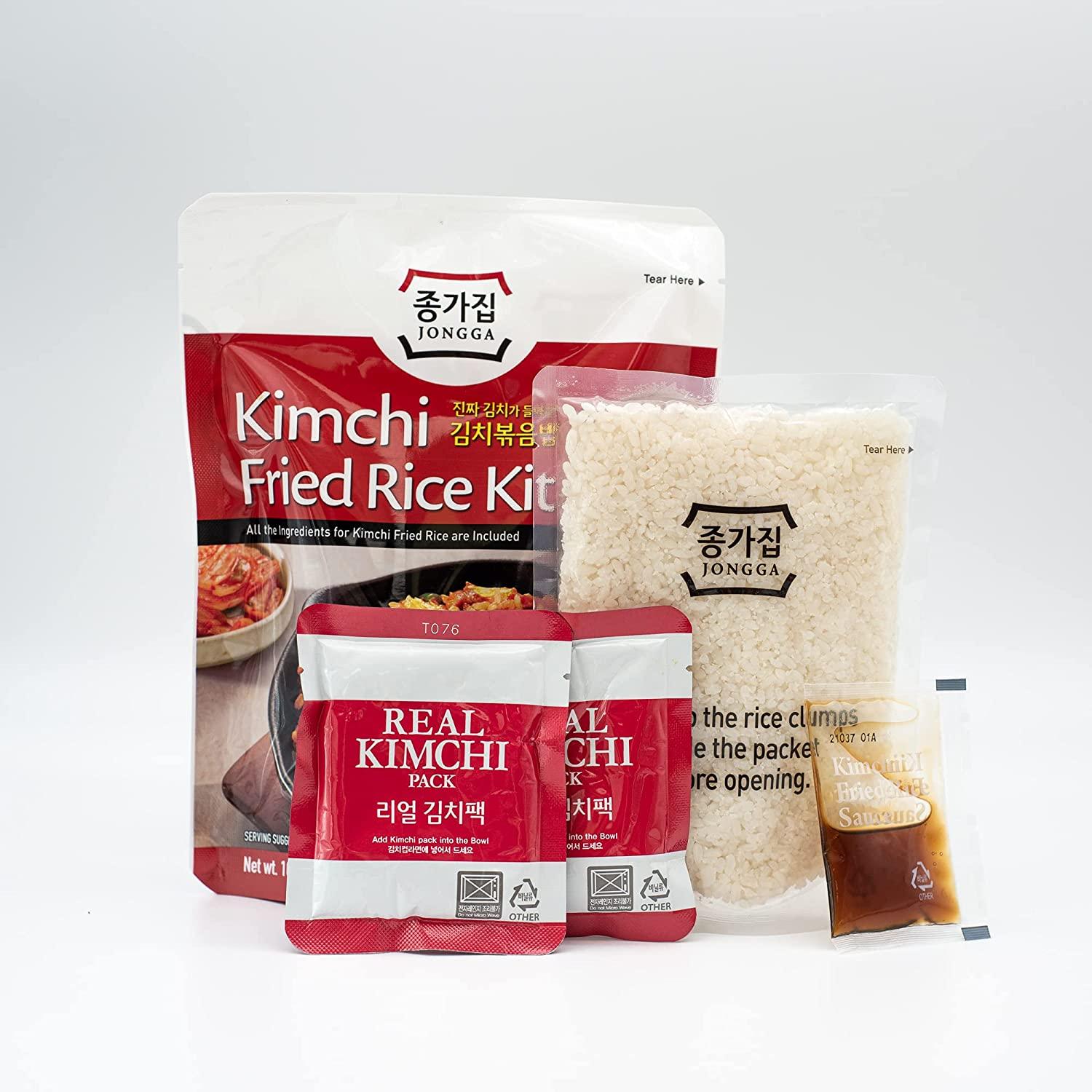 Jongga Korean Kimchi Fried Rice Kit with Rice Real Kimchi Pack & Oyster ...