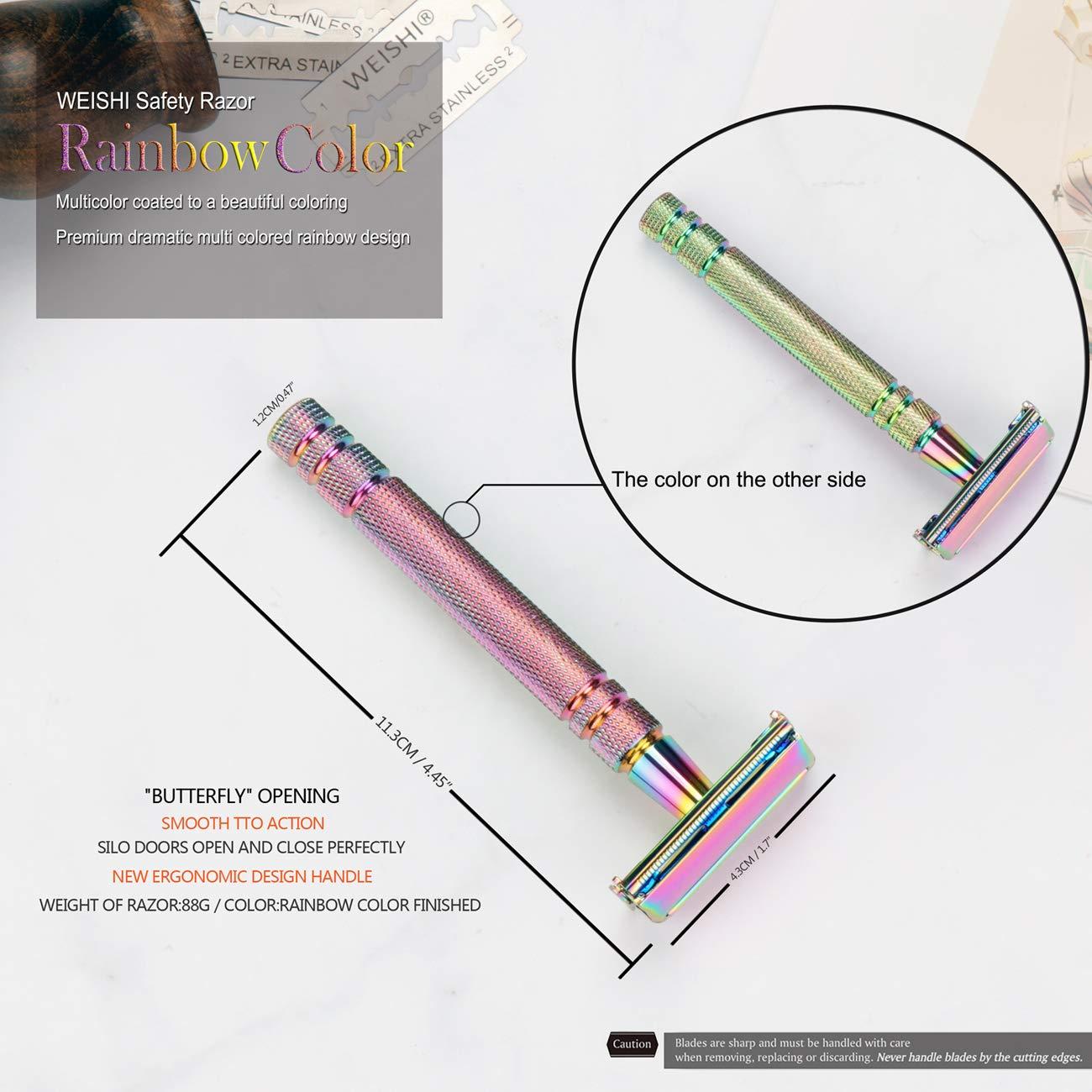 Weishi Rainbow Color Butterfly Open Safety Razor - Double Edge Elegant ...