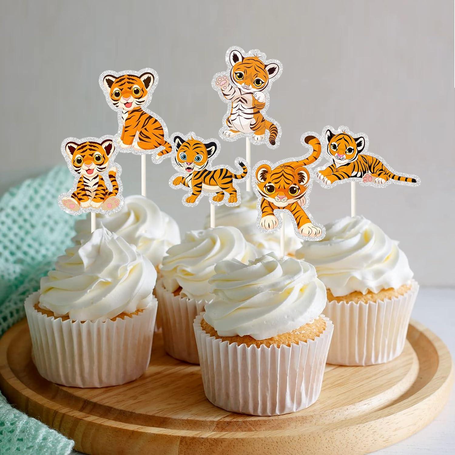 Tiger Cupcake Topper Wild Tiger Animal Dessert Cake Topper - Wildlife ...