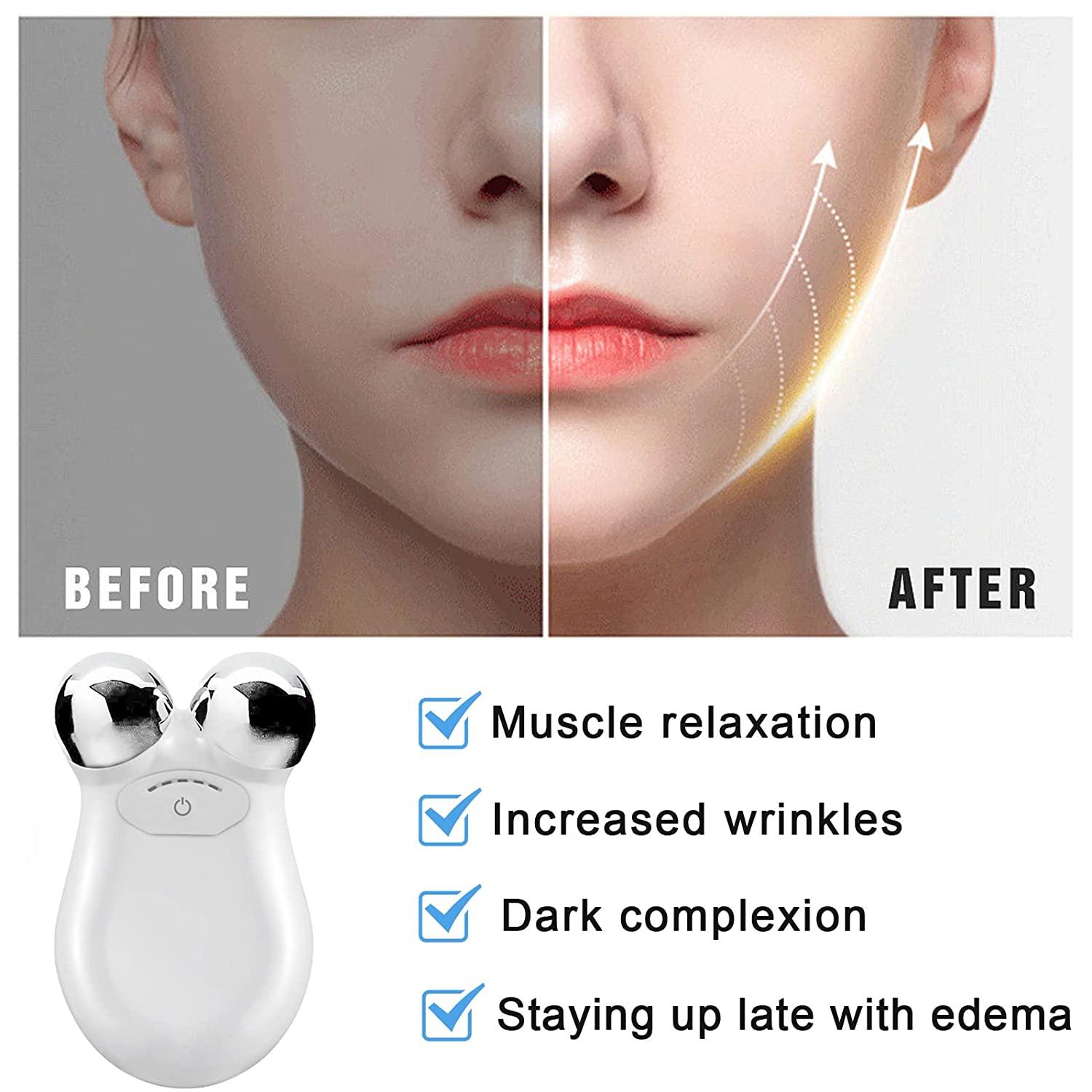 2023 New Microcurrent Face Roller - Lift and Tighten Skin - USB Mini ...