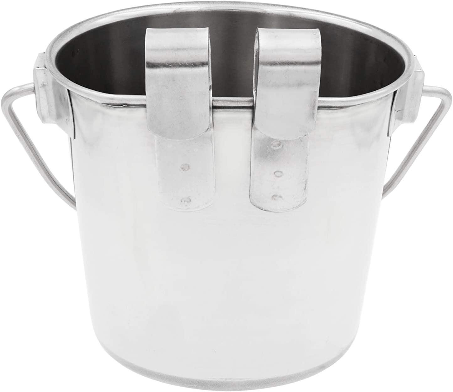 Fuzzy Puppy Flat Sided Pail with Dual Hooks | Heavy Duty Stainless ...