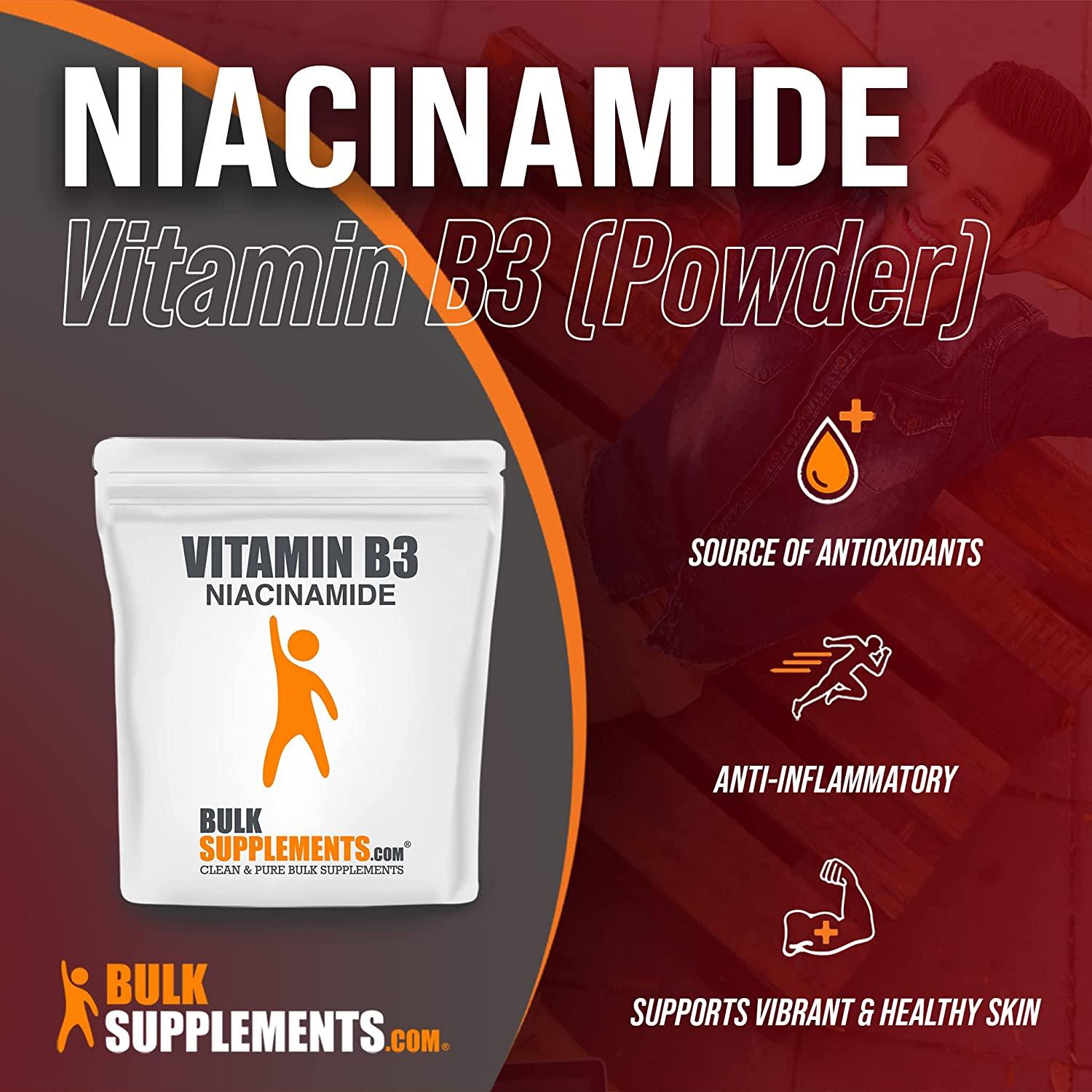 Niacinamide Powder 500mg - Vitamin B3 Supplement - 100g (3.5oz ...
