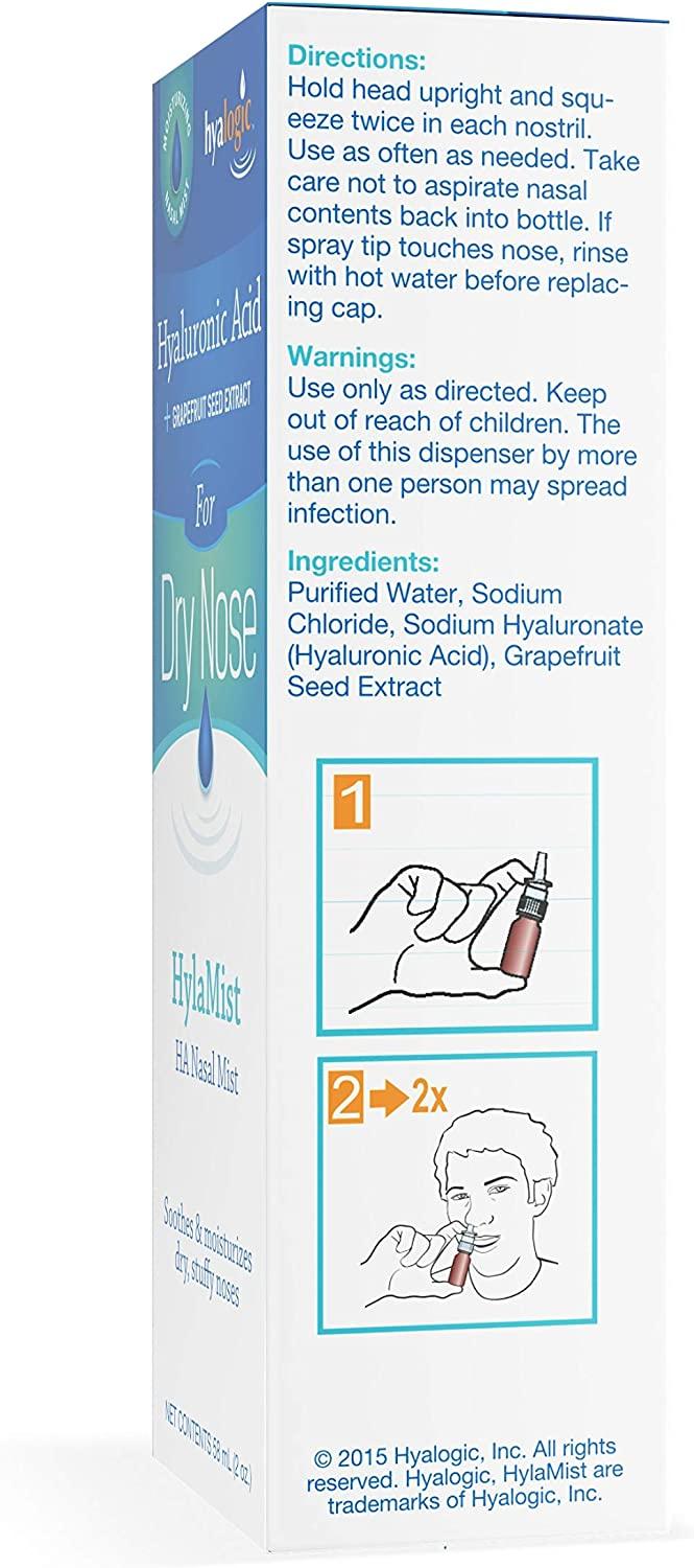 Hyalogic HylaMist Nasal Spray | Hyaluronic Acid Nasal Mist Spray Bottle ...