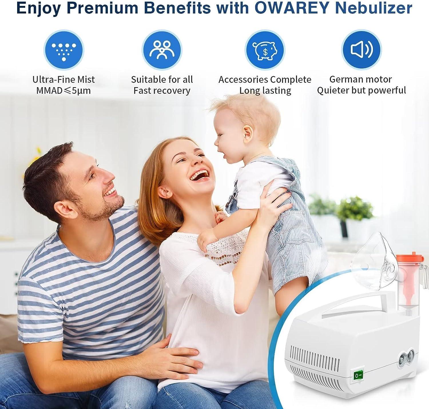 Asthma Nebulizer Machine for Adults and Kids - OWAREY Off-white with ...
