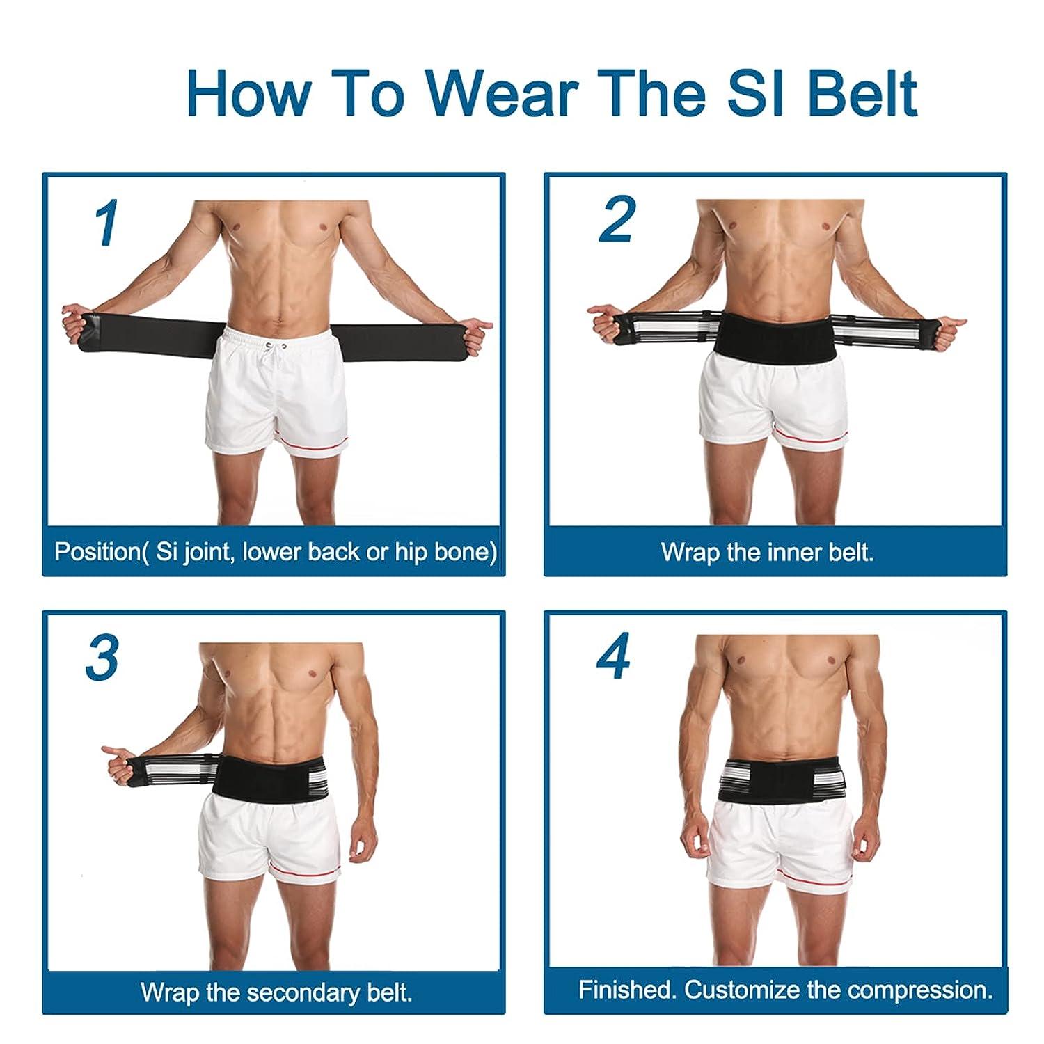 Paskyee Sacroiliac Hip Belt - Alleviates Sciatic & Lower Back Pain | SI ...