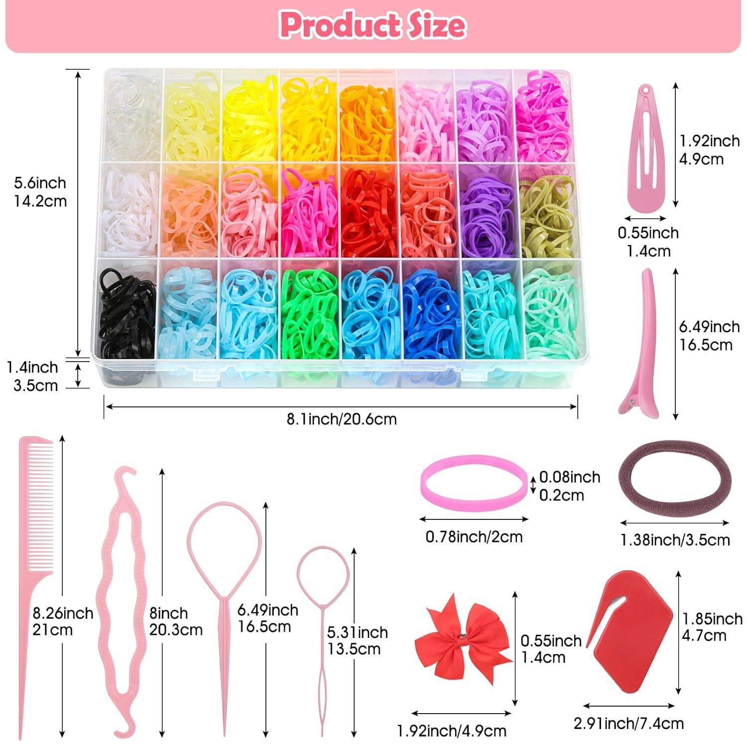 Subblaga 2068-Part Elastic Hair Strap Set - 2000 Mini Colorful Hair ...